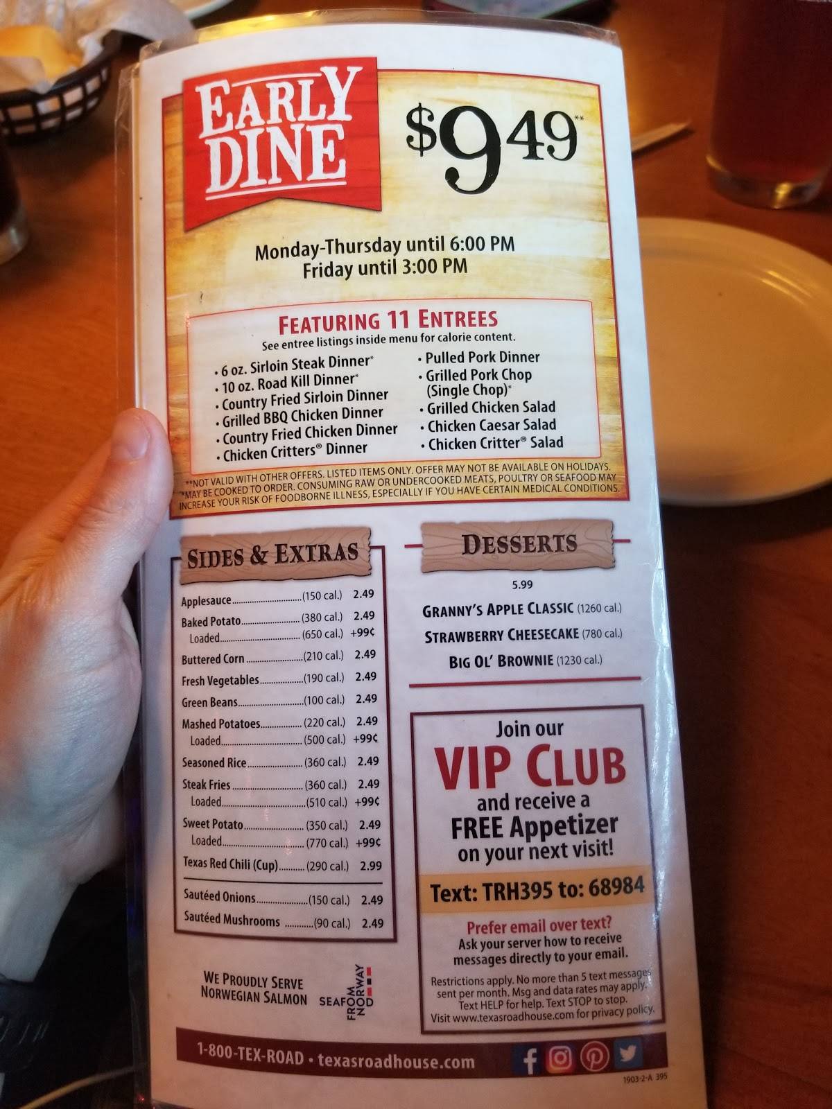 Menu at Texas Roadhouse BBQ, Macon