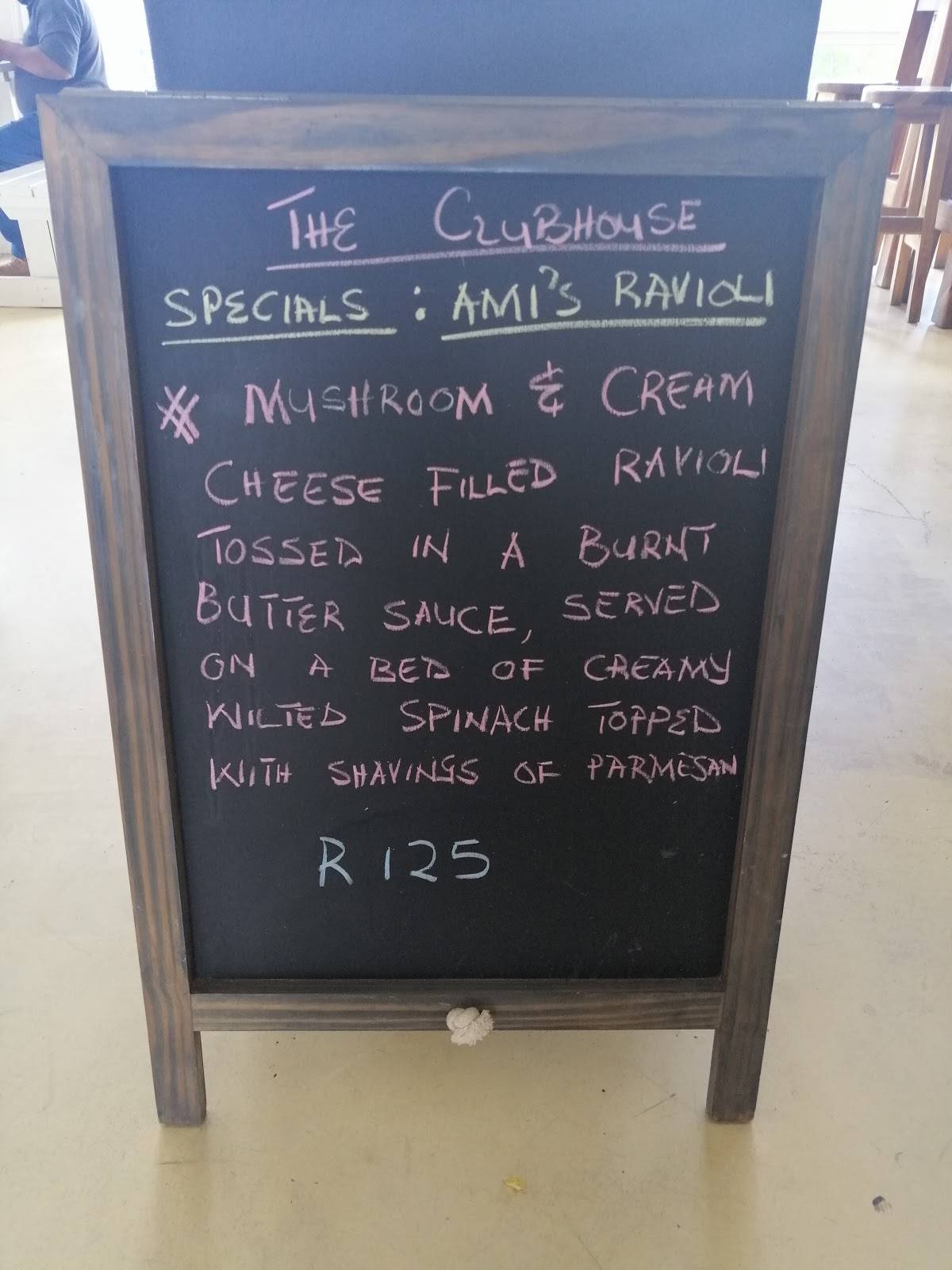 Menu at The Club House at Claremont Cricket Club, Cape Town, Constantia ...