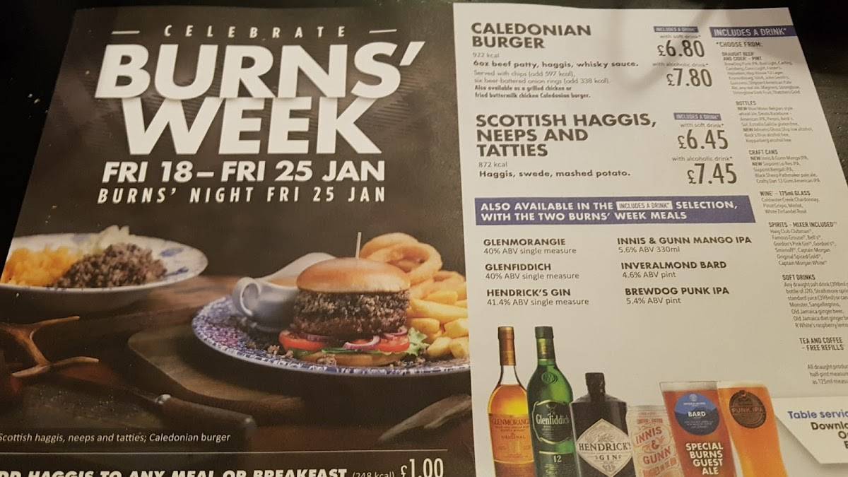 Menu at The Dairyman - JD Wetherspoon pub & bar, Brentwood