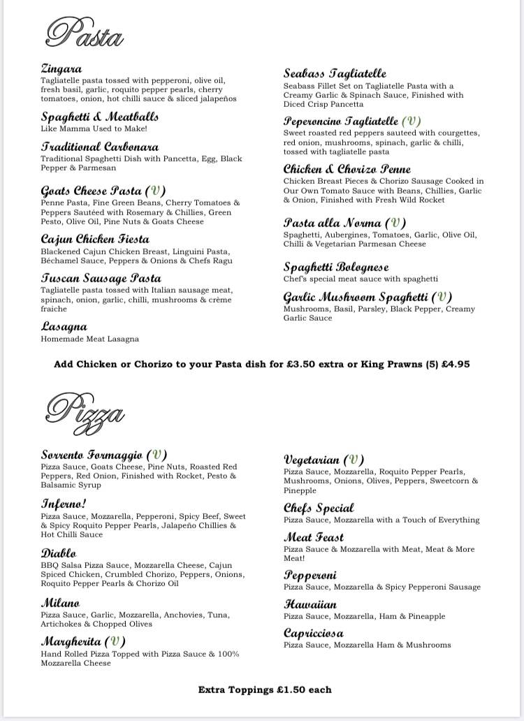Menu at The Fat Italian CROSBY restaurant, Liverpool