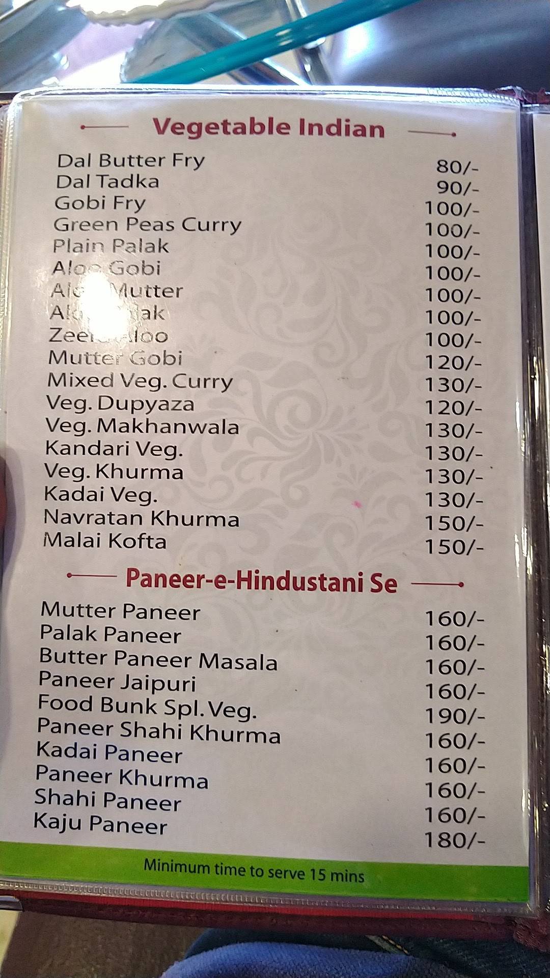 Menu at The Food Bunk, Hyderabad