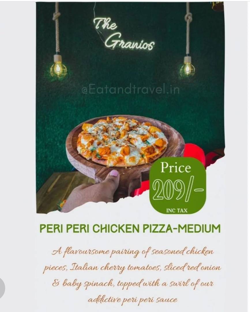 Menu at The Granios Miyapur, Hyderabad