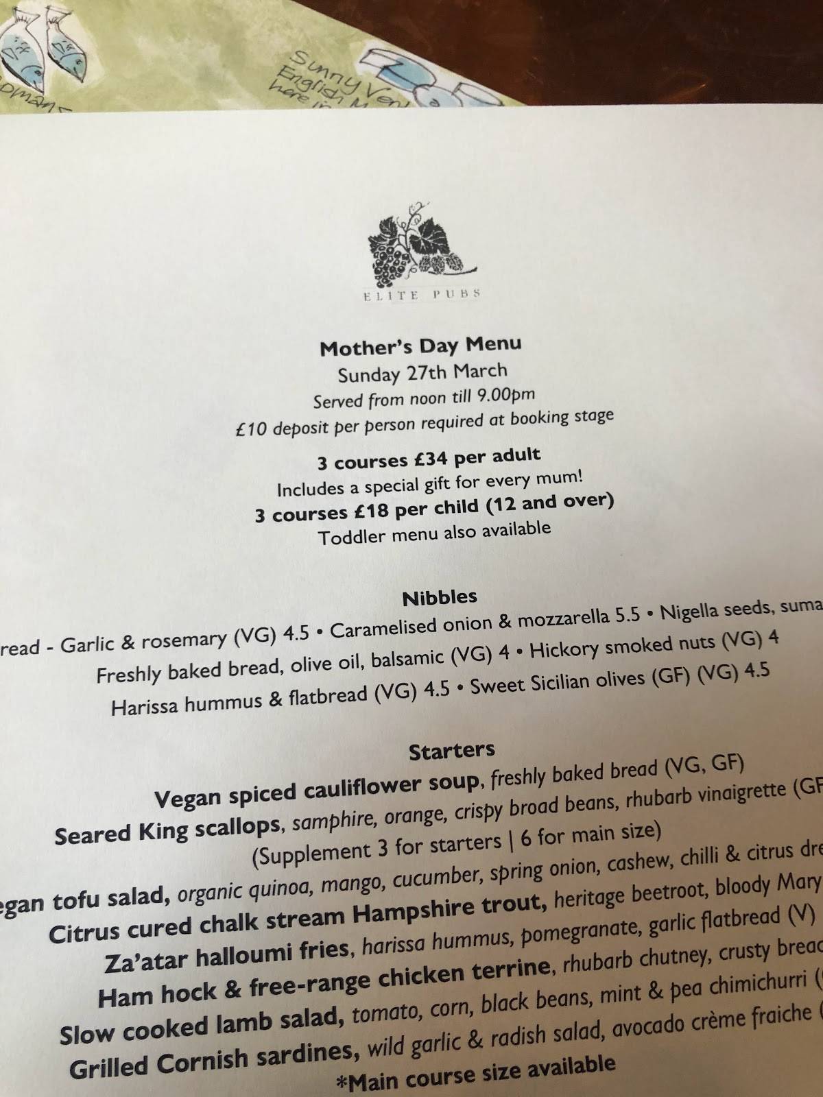 Menu at The Great House pub & bar, Cranbrook