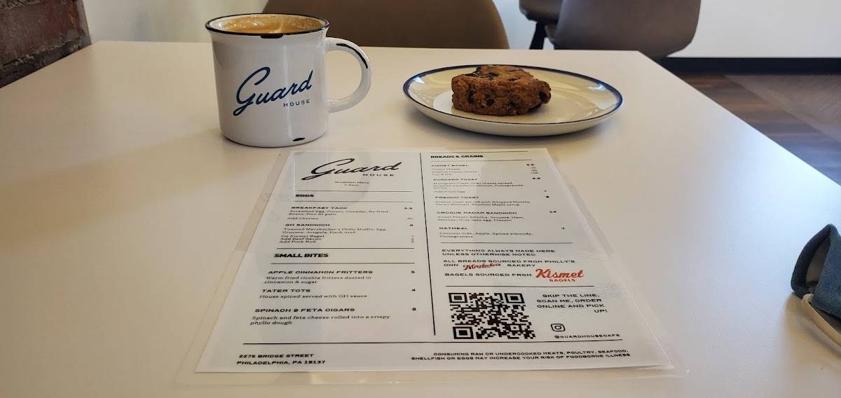 Menu at The Guardhouse Café cafe, Philadelphia