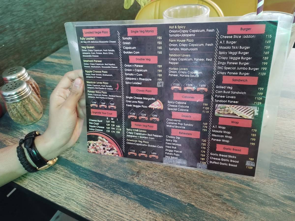 Menu at The Hideout Cafe, Rohtak