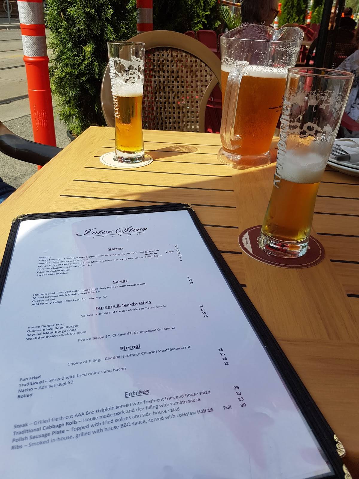 Menu at Inter Steer Restaurant, Toronto
