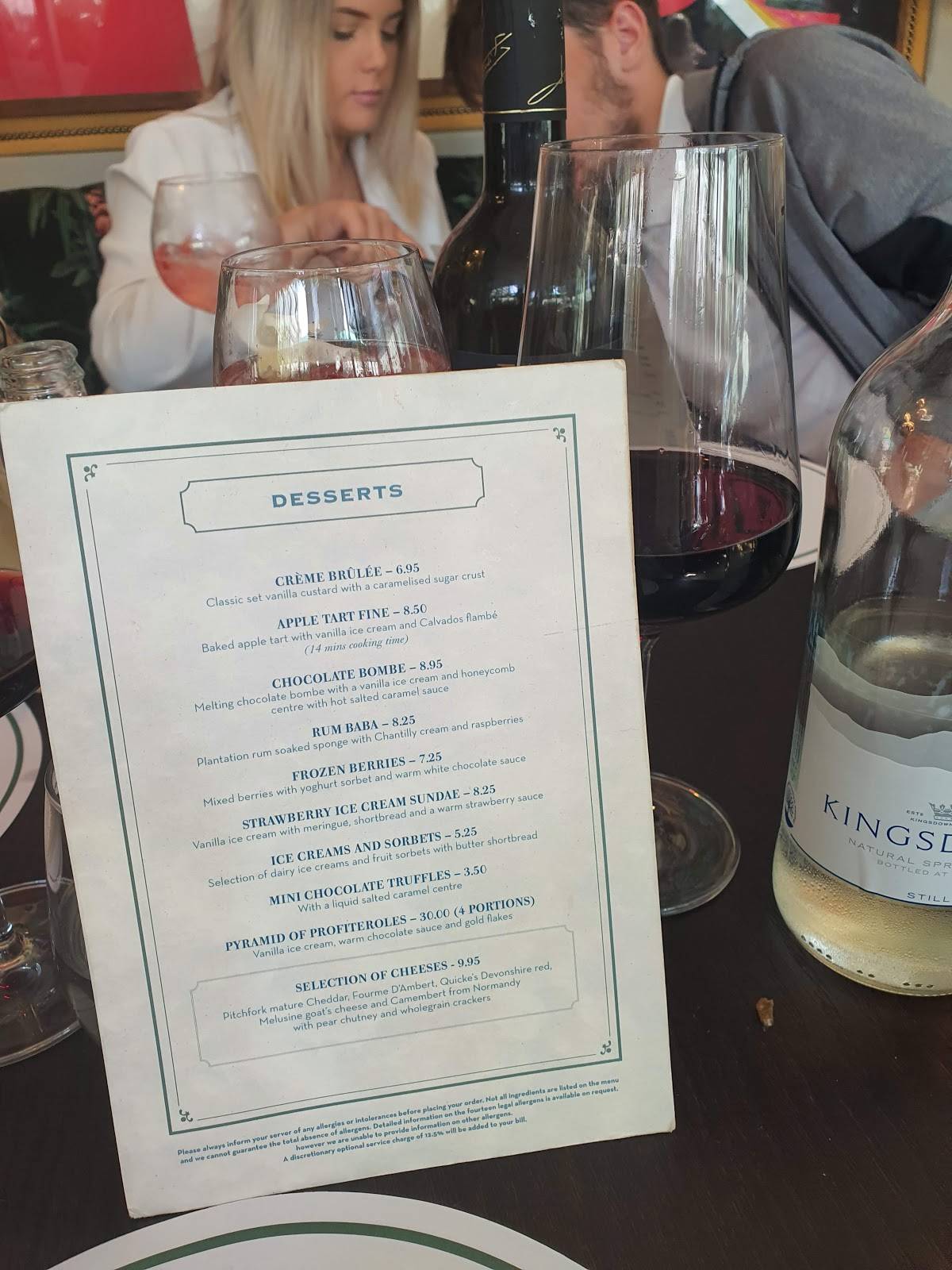 Menu at The Ivy Spinningfields Manchester restaurant, Manchester