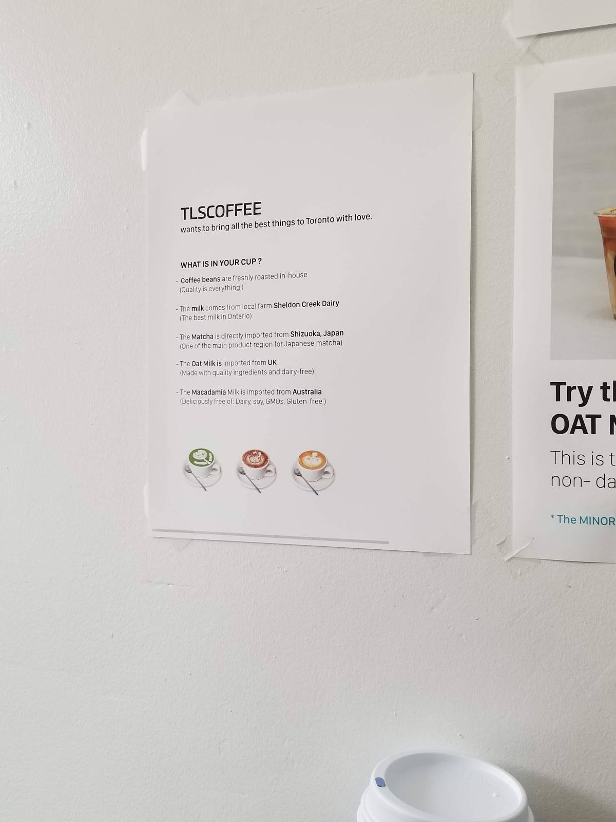 Menu at The Library Specialty Coffee cafe, Toronto, 281 Dundas St W