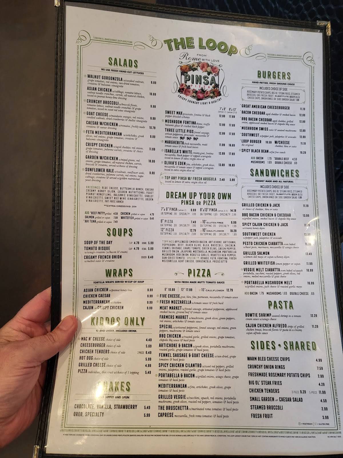 Menu at The Loop Restaurant, Kernersville