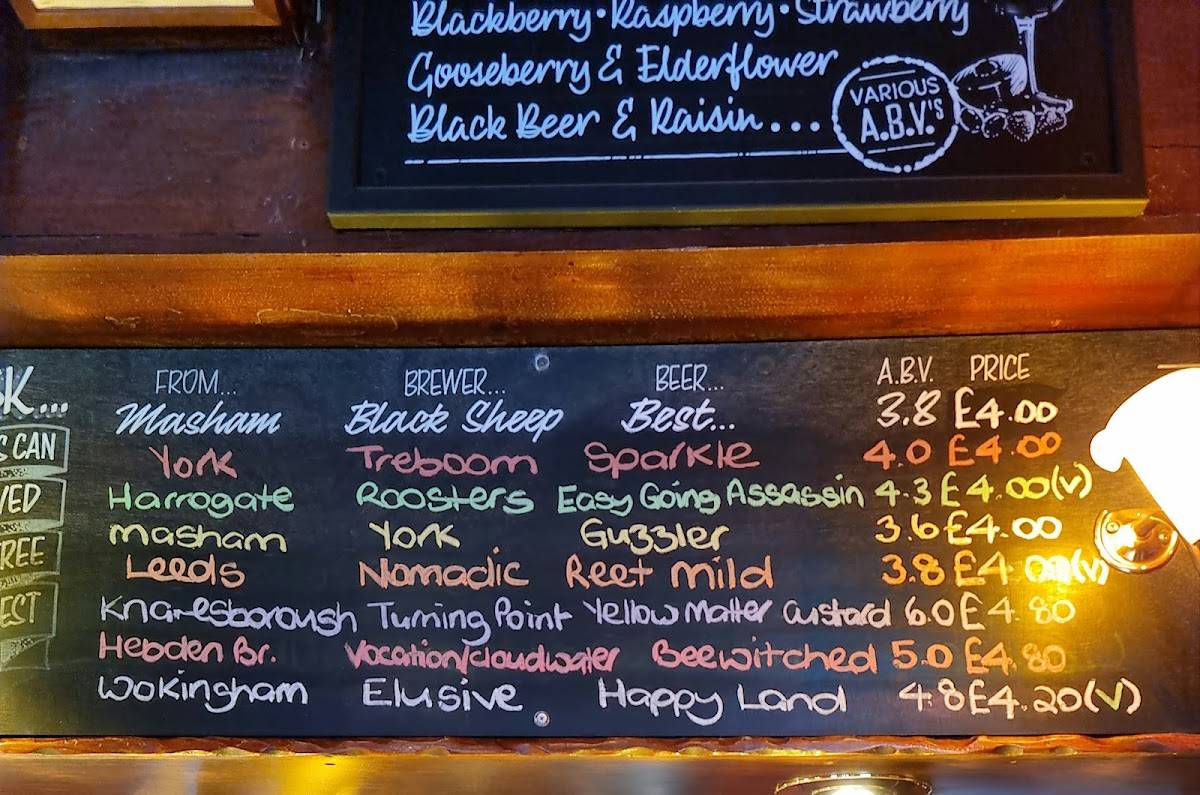 Menu at The Maltings pub & bar, York