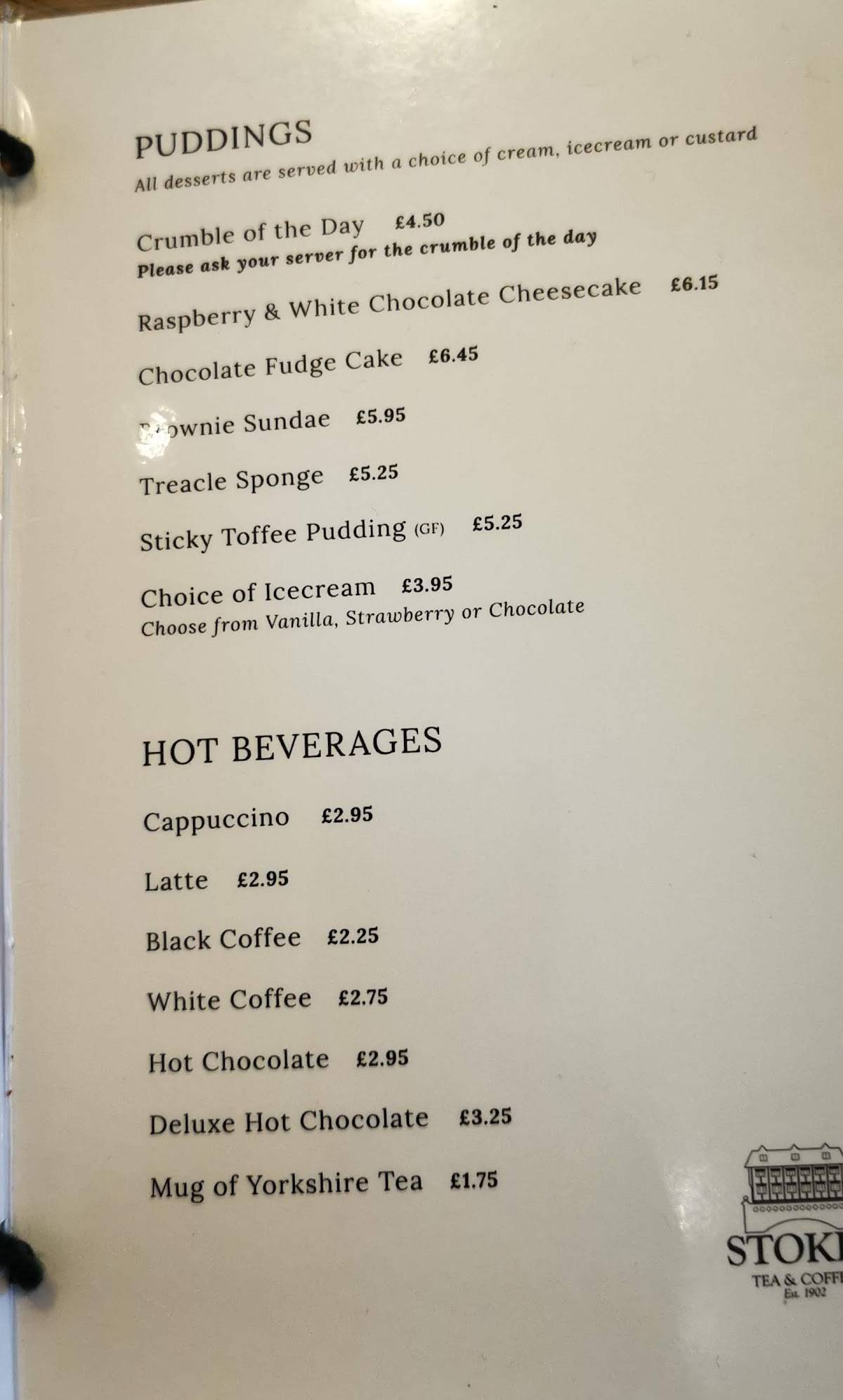 Menu at The Marrowbone & Cleaver pub & bar, Ulceby