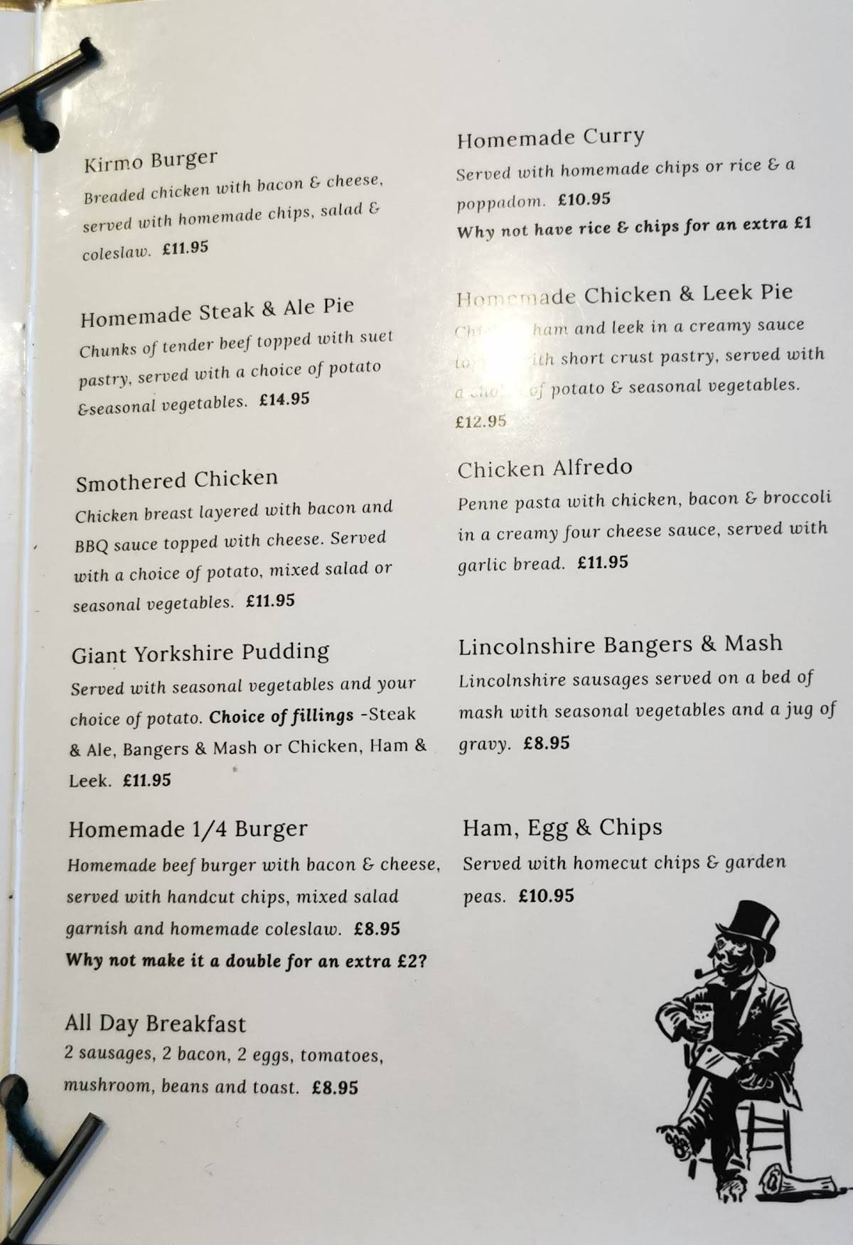 Menu at The Marrowbone & Cleaver pub & bar, Ulceby