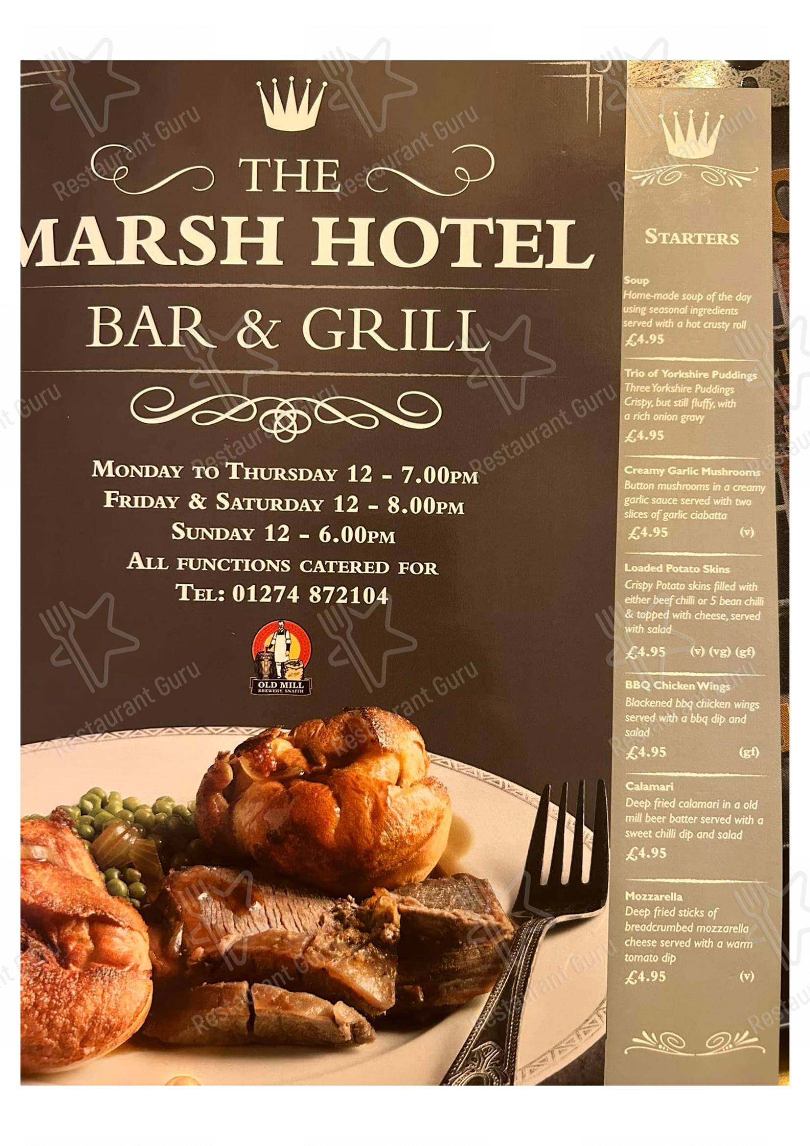 Menu at The Marsh pub & bar, Cleckheaton