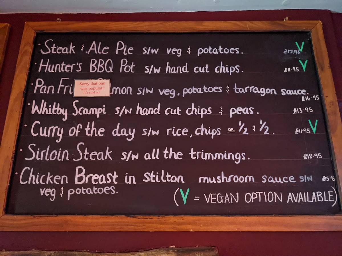Menu at The Middleton Arms pub & bar, Pickering