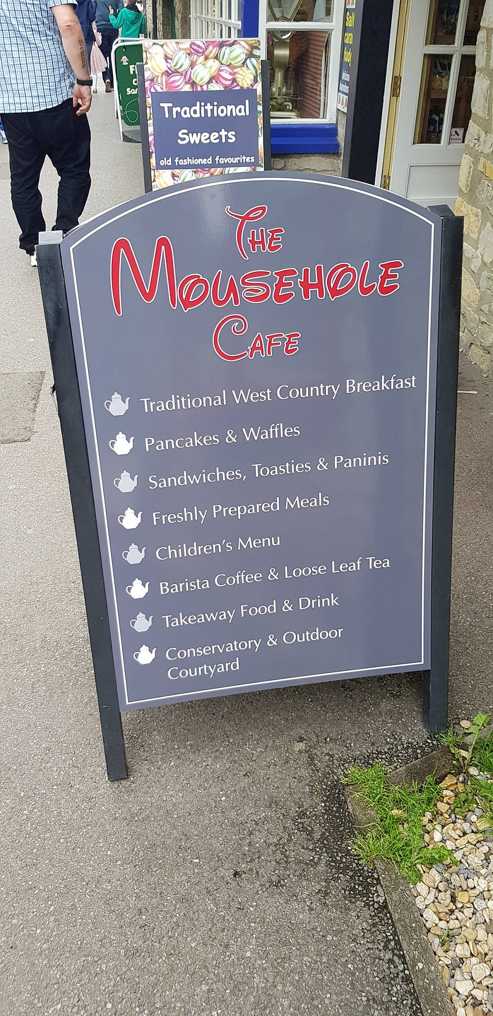 Menu at The Mousehole cafe, Cheddar