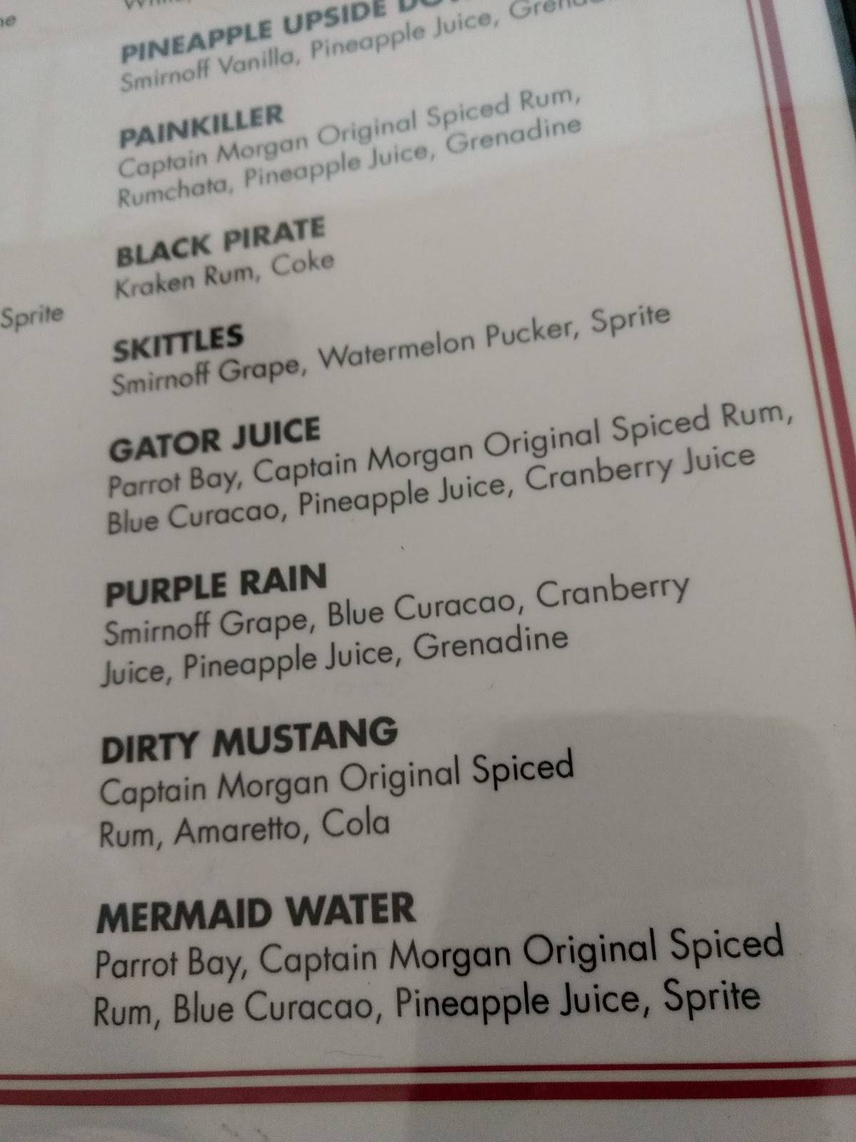 Menu at The Mustang Grill and Bar, Archer