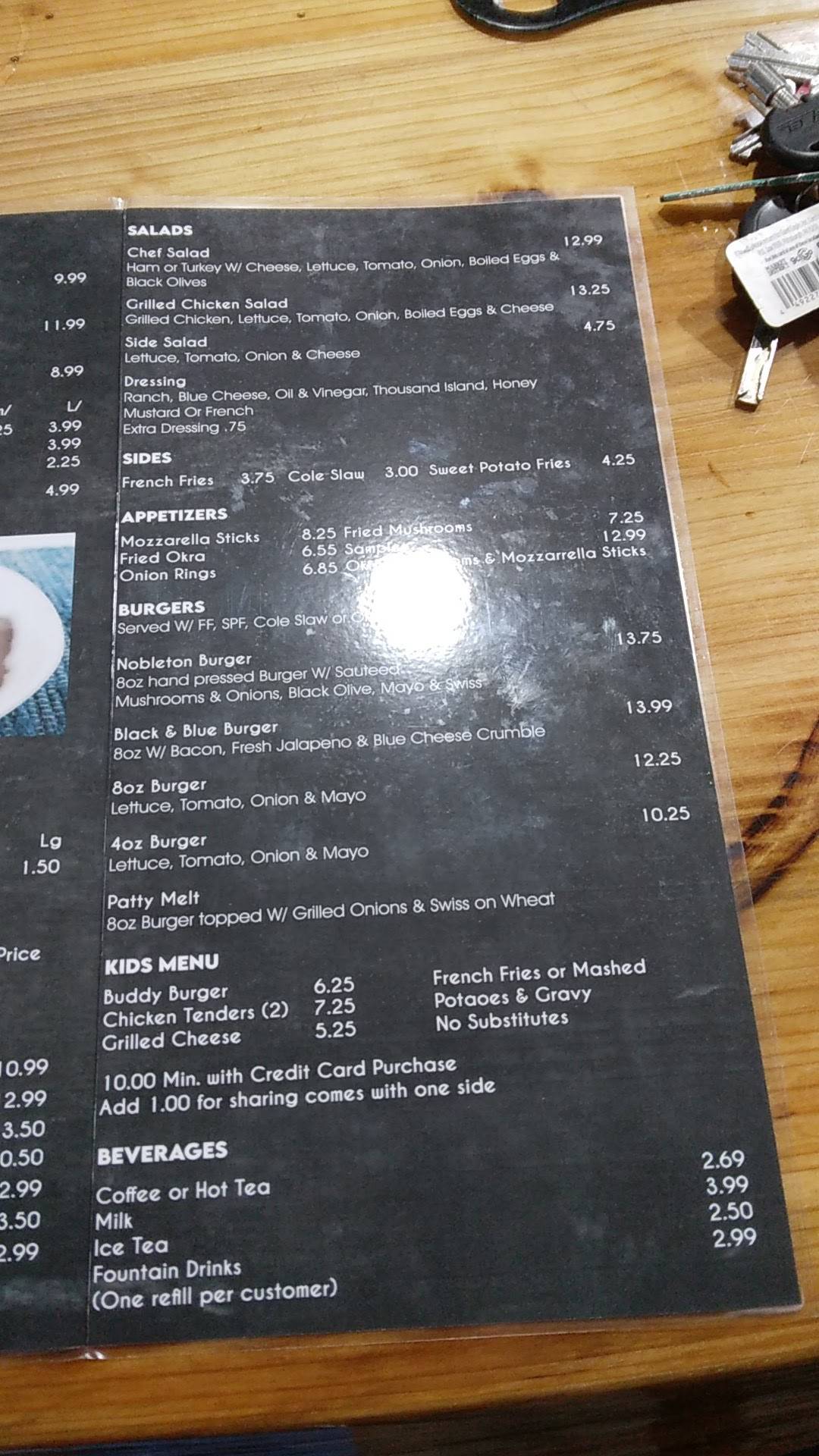 Menu at The New Riverside Restaurant, Nobleton