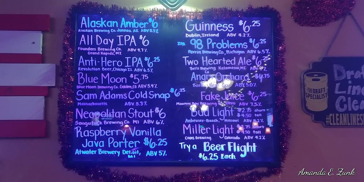Menu at The Original Ida Tavern pub & bar, Ida