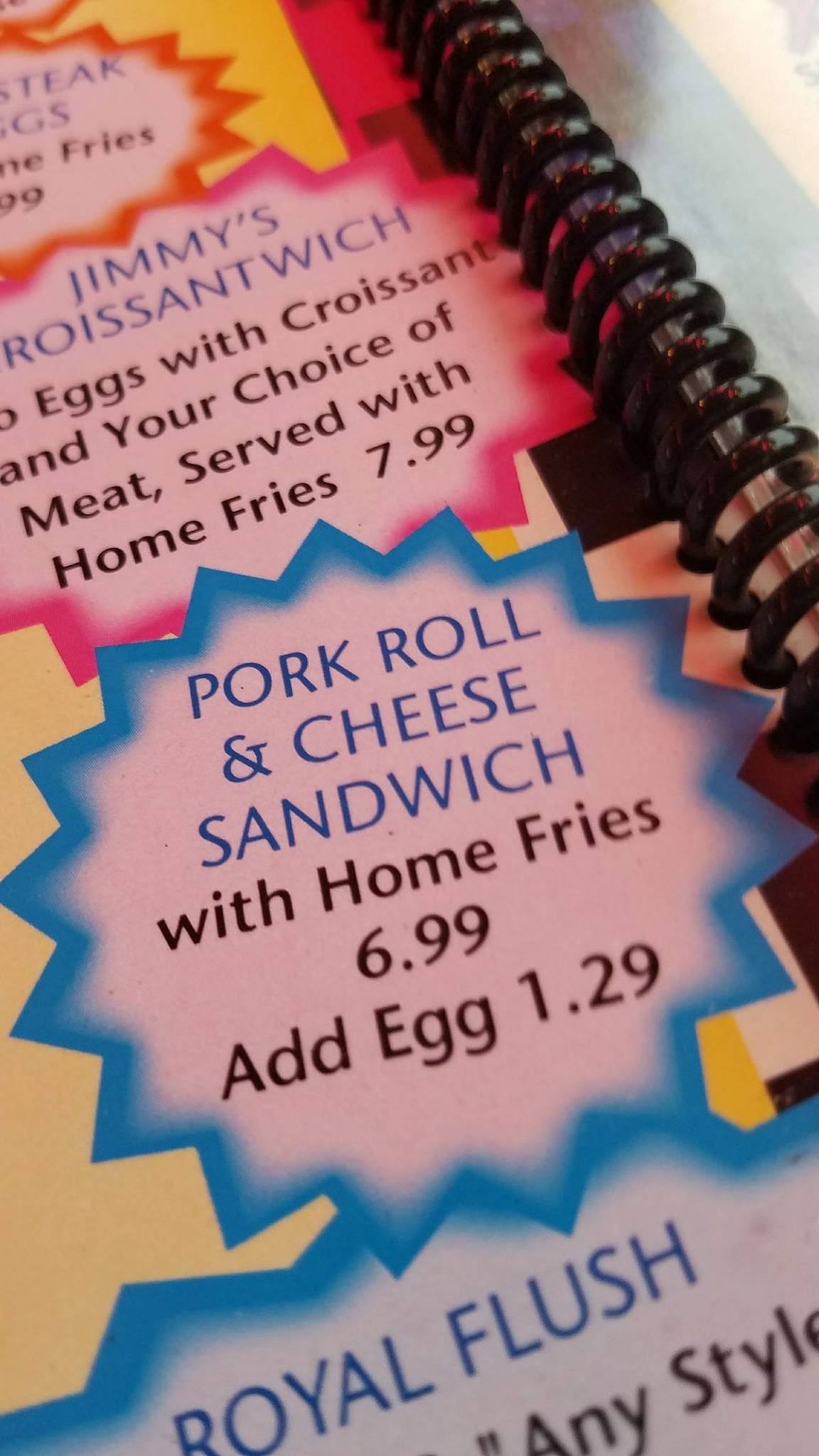 Menu at The Pink Cadillac Diner restaurant, Wildwood