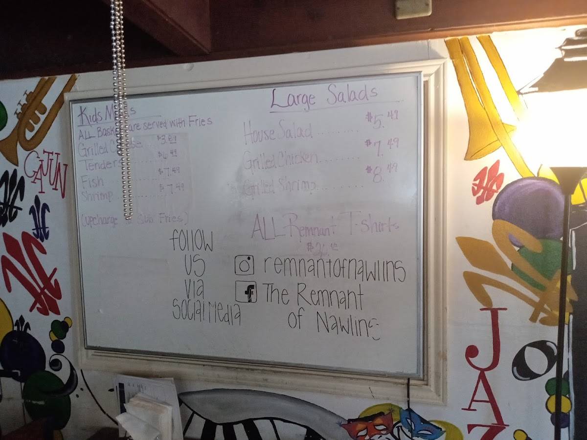 Menu at The Remnant Of Nawlins restaurant, Bryan