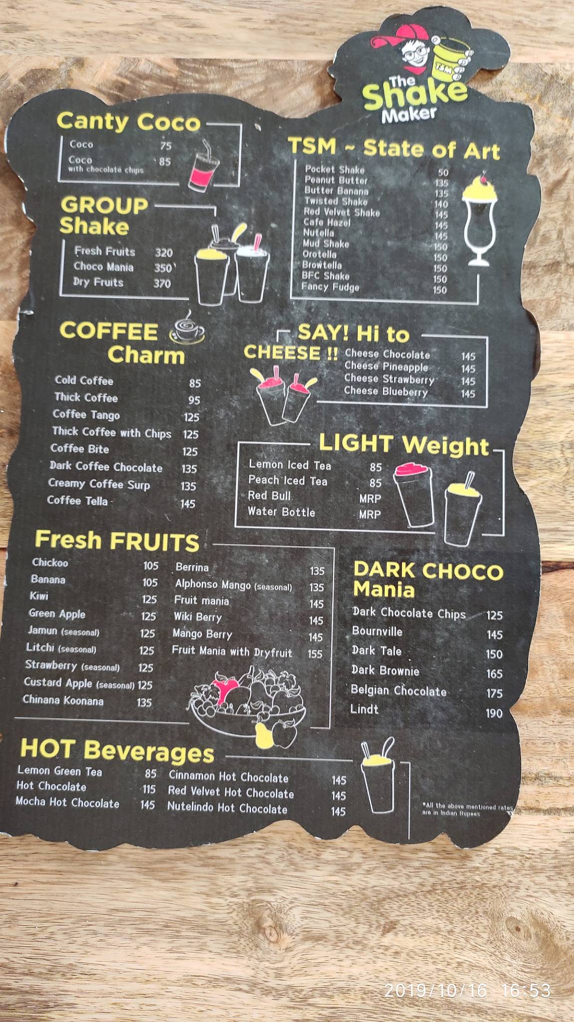 Menu at The Shake Maker, Udaipur, Udaipur