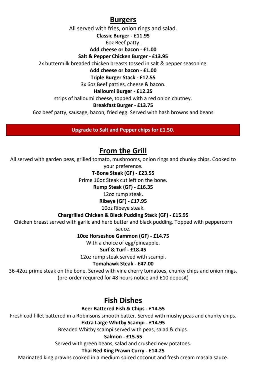 Menu at The Ship, Roose pub & bar, Barrow-in-Furness, Yarlside Rd