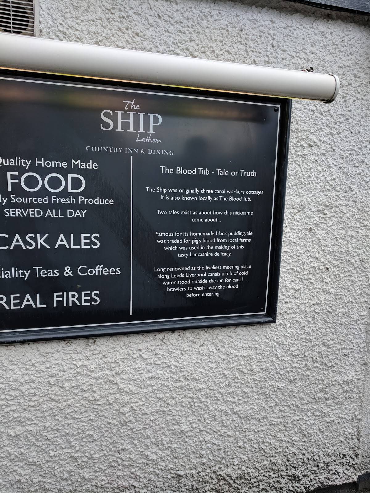 Menu at The Ship at Lathom pub & bar, Ormskirk