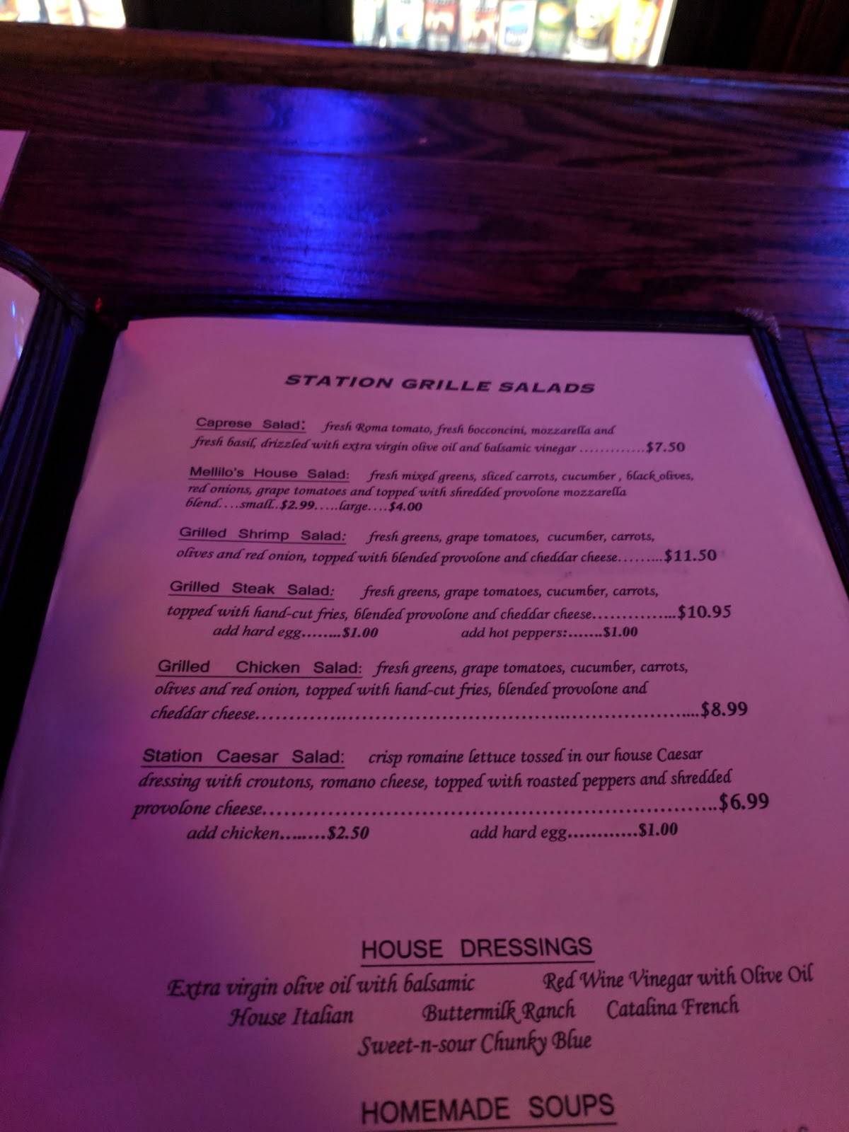 Menu at The Station Grille at Melillo’s pub & bar, Lowellville, 300 E ...