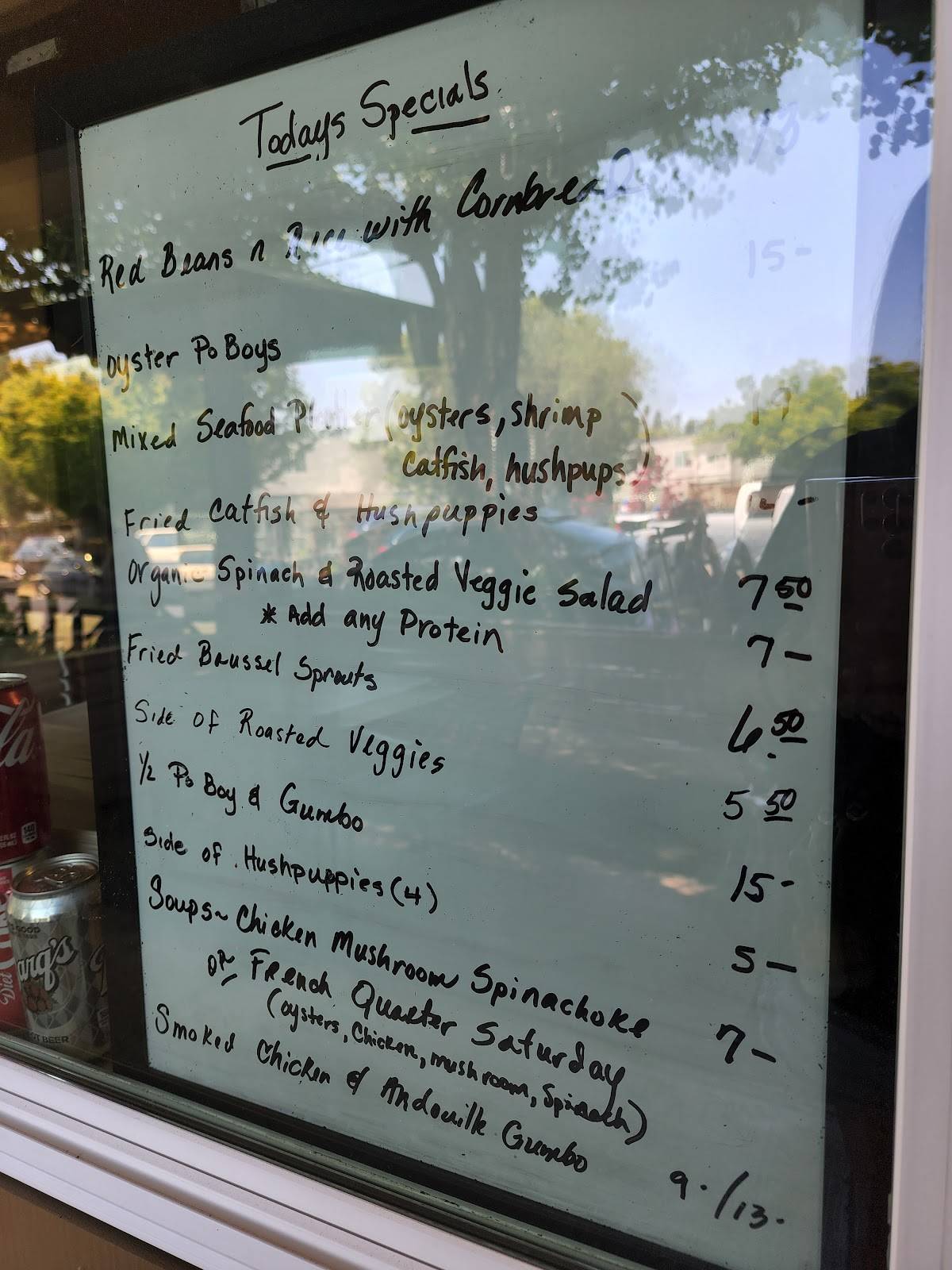 Menu at The Workshop restaurant, Benicia