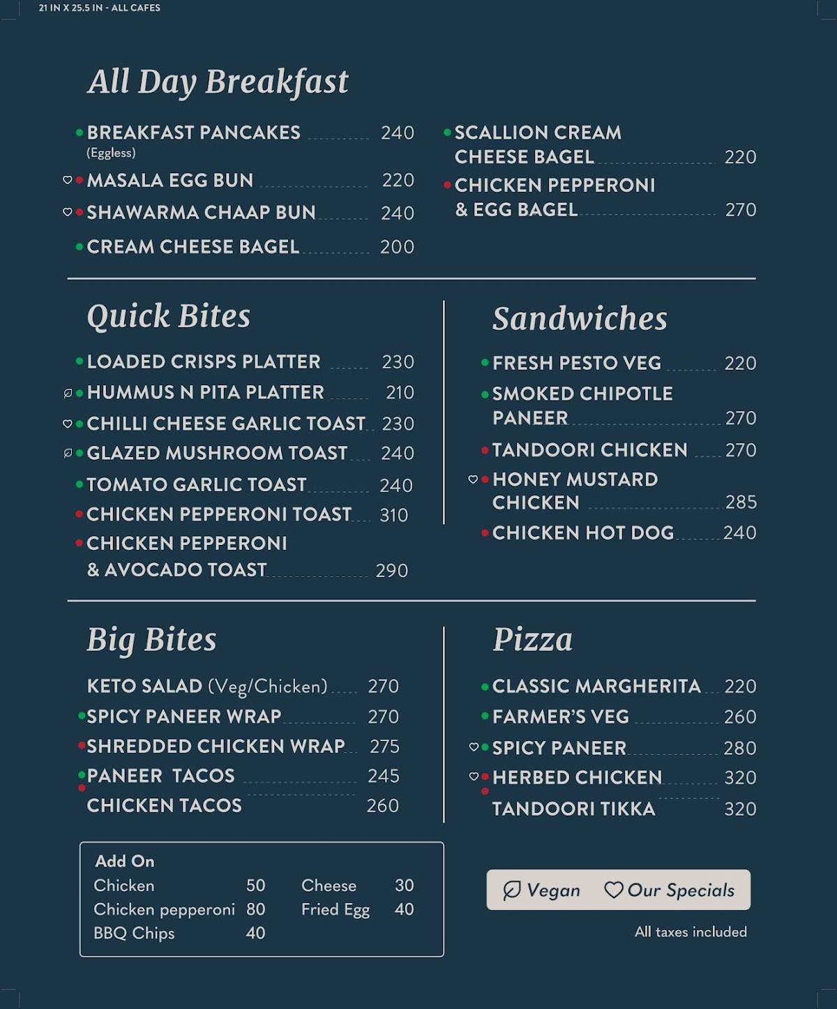 Menu at Third Wave Coffee, Bengaluru, 17th Cross Rd