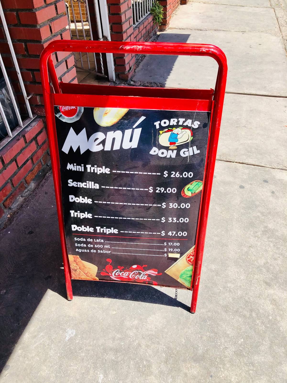 Carta del restaurante Tortas Don Gil, Mexicali, Av. Santos Degollado 925