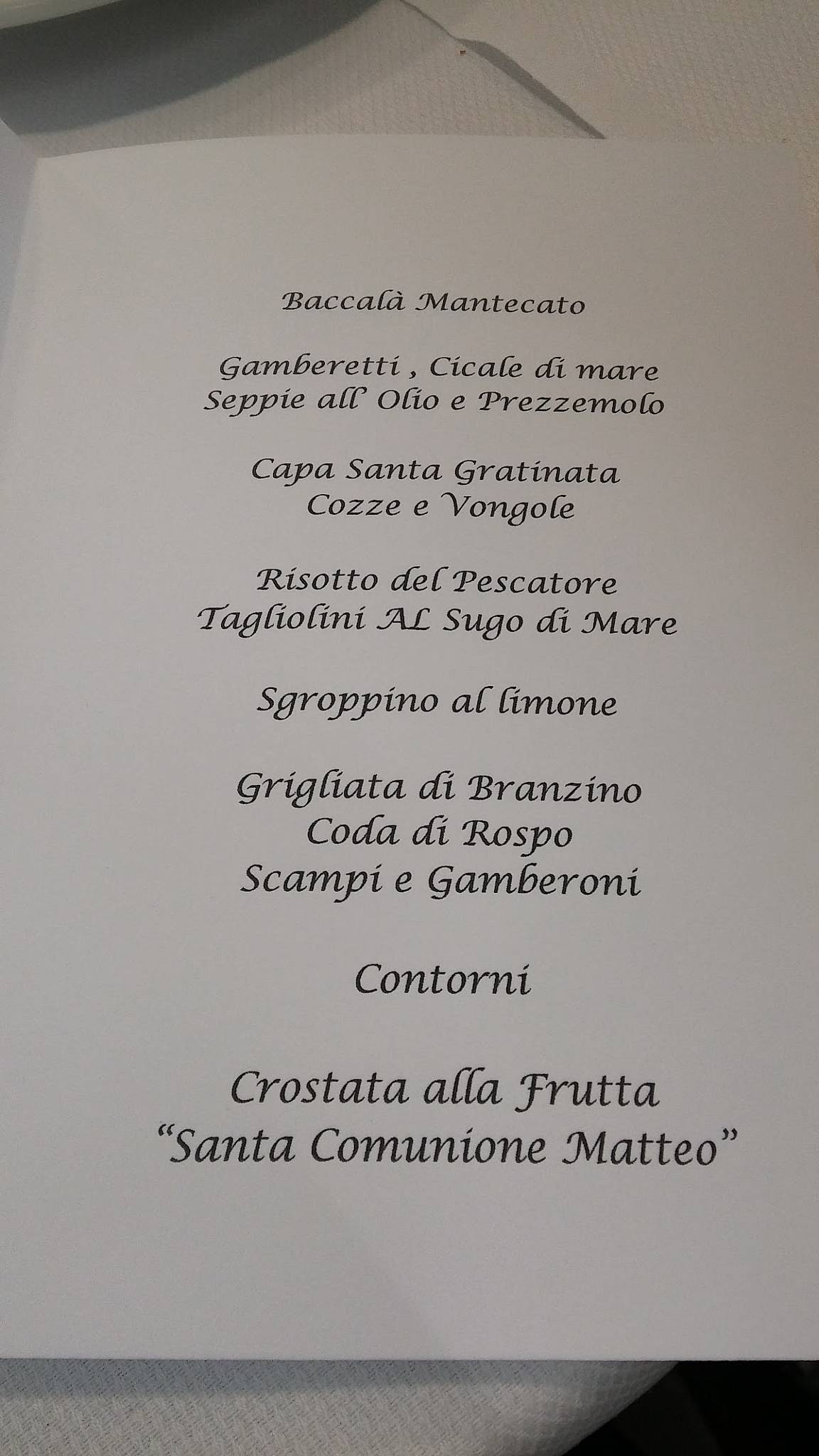 Menu da Trattoria Da Luisa pub & bar, Vedelago