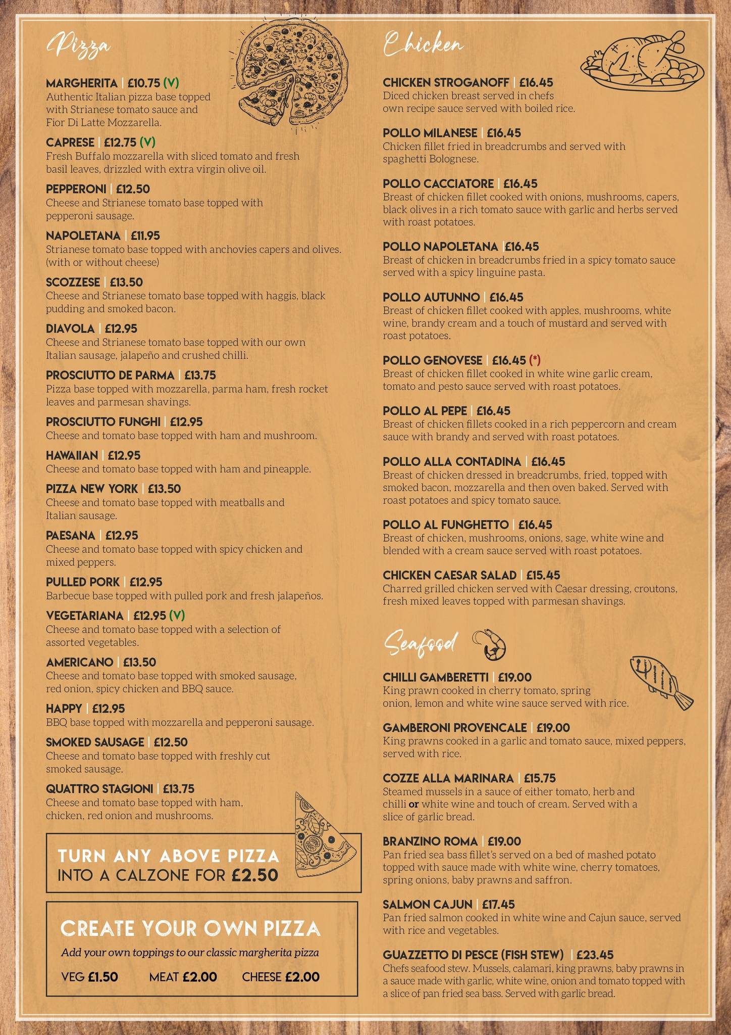 Menu at Trattoria Roma restaurant, Johnstone, 12-14 High St