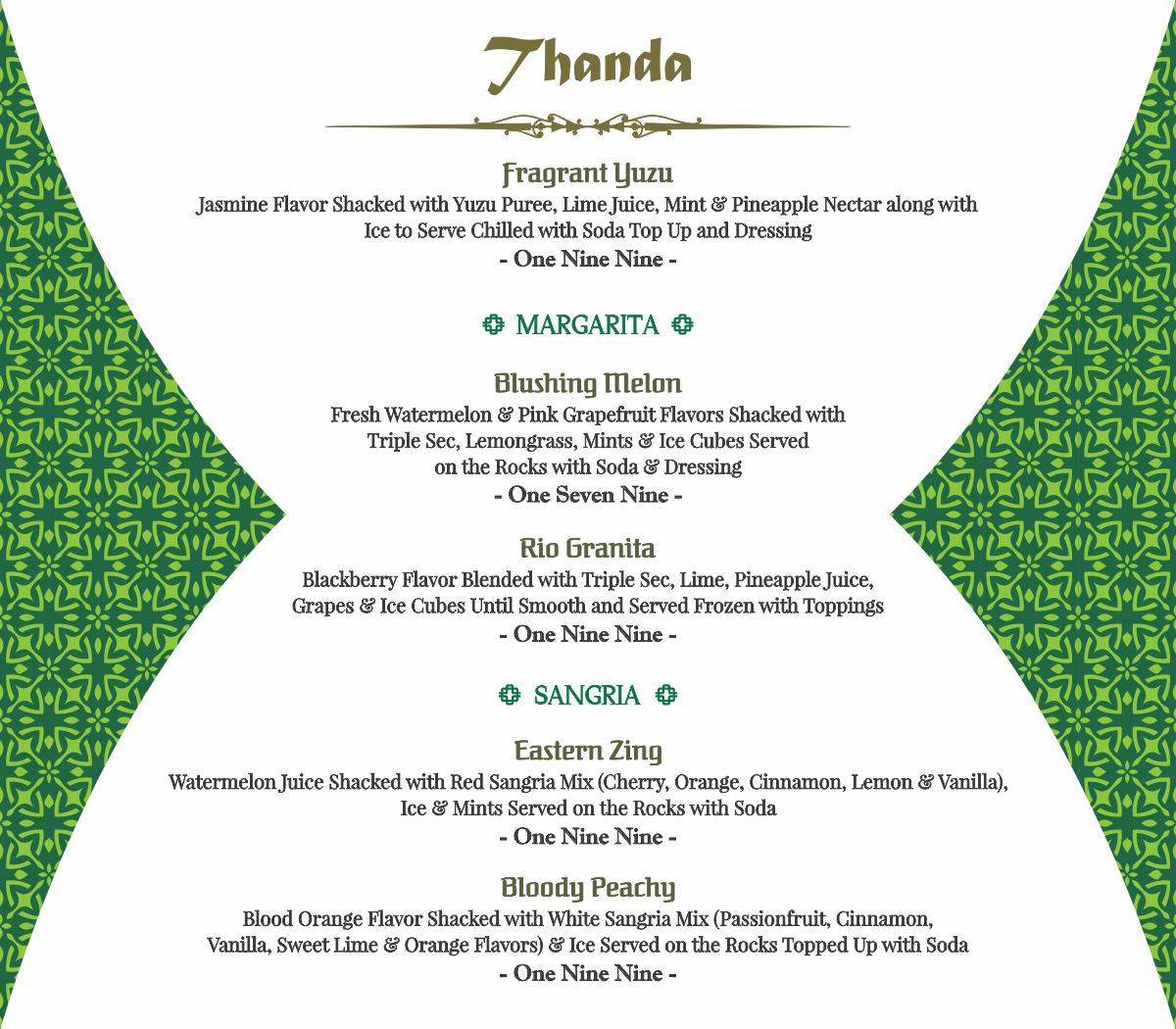 Menu at Elysian: The Middle-Eastern, Vadodara