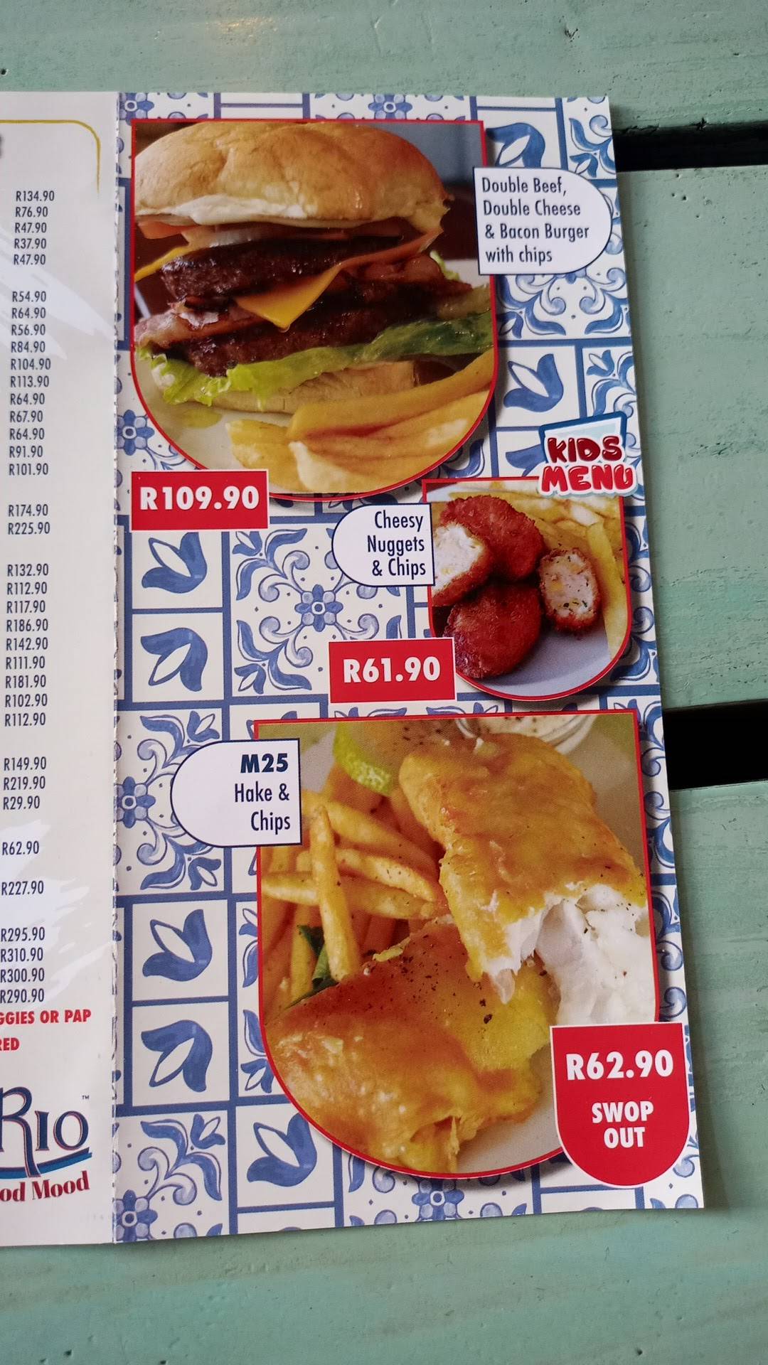 Menu at GiraRio Good Food Good Mood restaurant, Vanderbijlpark, Shop 19A