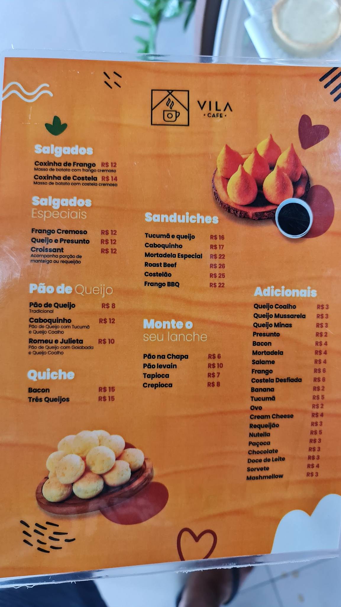 Menu em Vila Café, Manaus