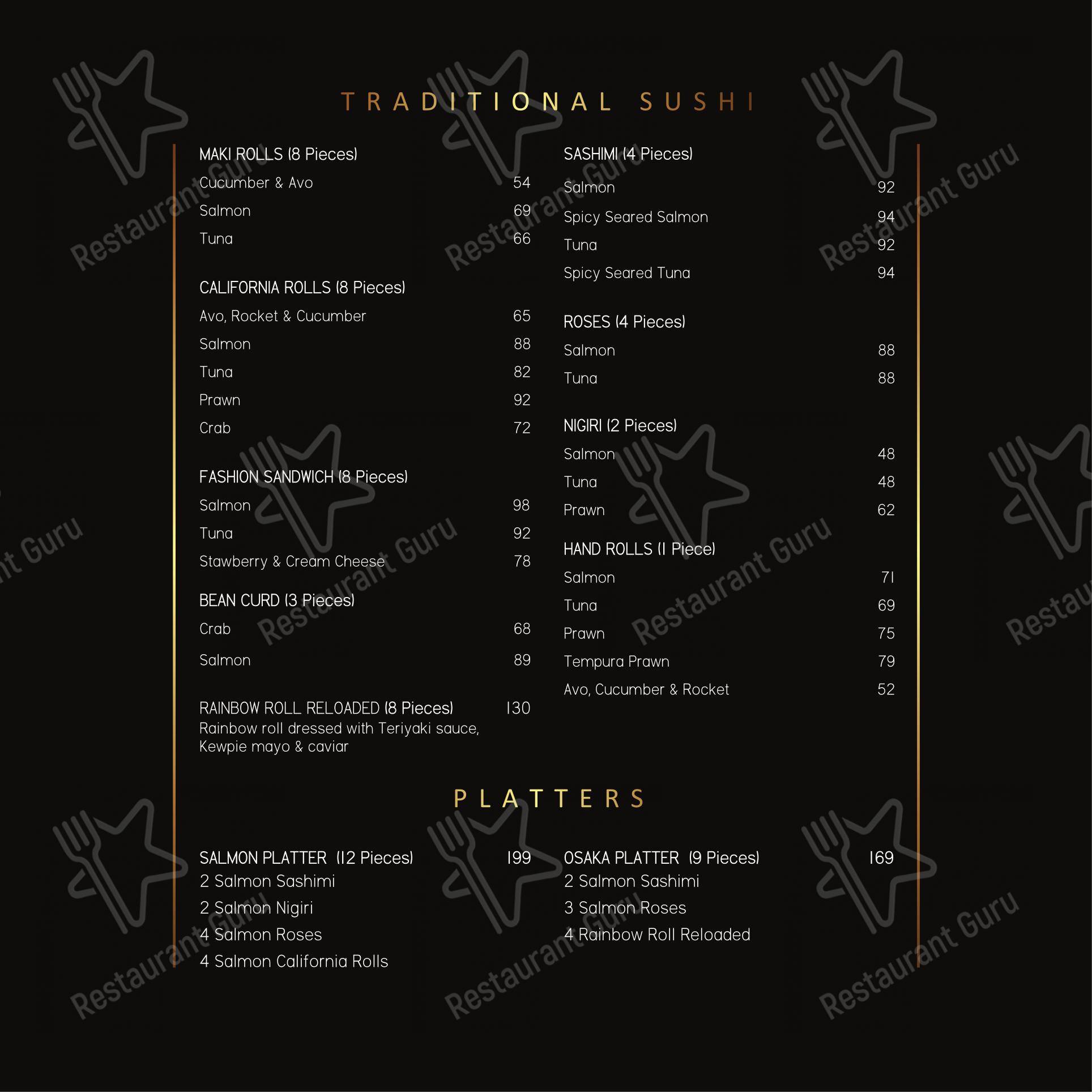 Menu at Villa Bianca Mediterranean Cuisine & Sushi restaurant, Kempton ...