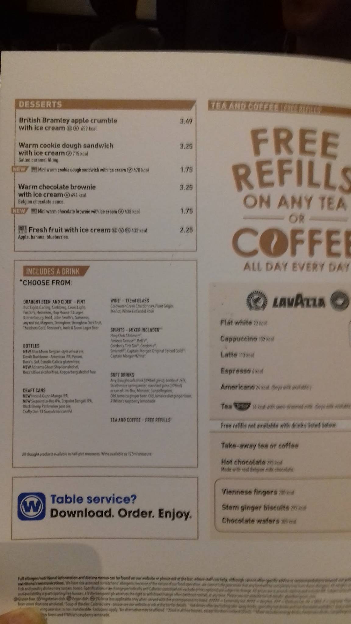 Menu at The NewYearField - JD Wetherspoon pub & bar, Livingston