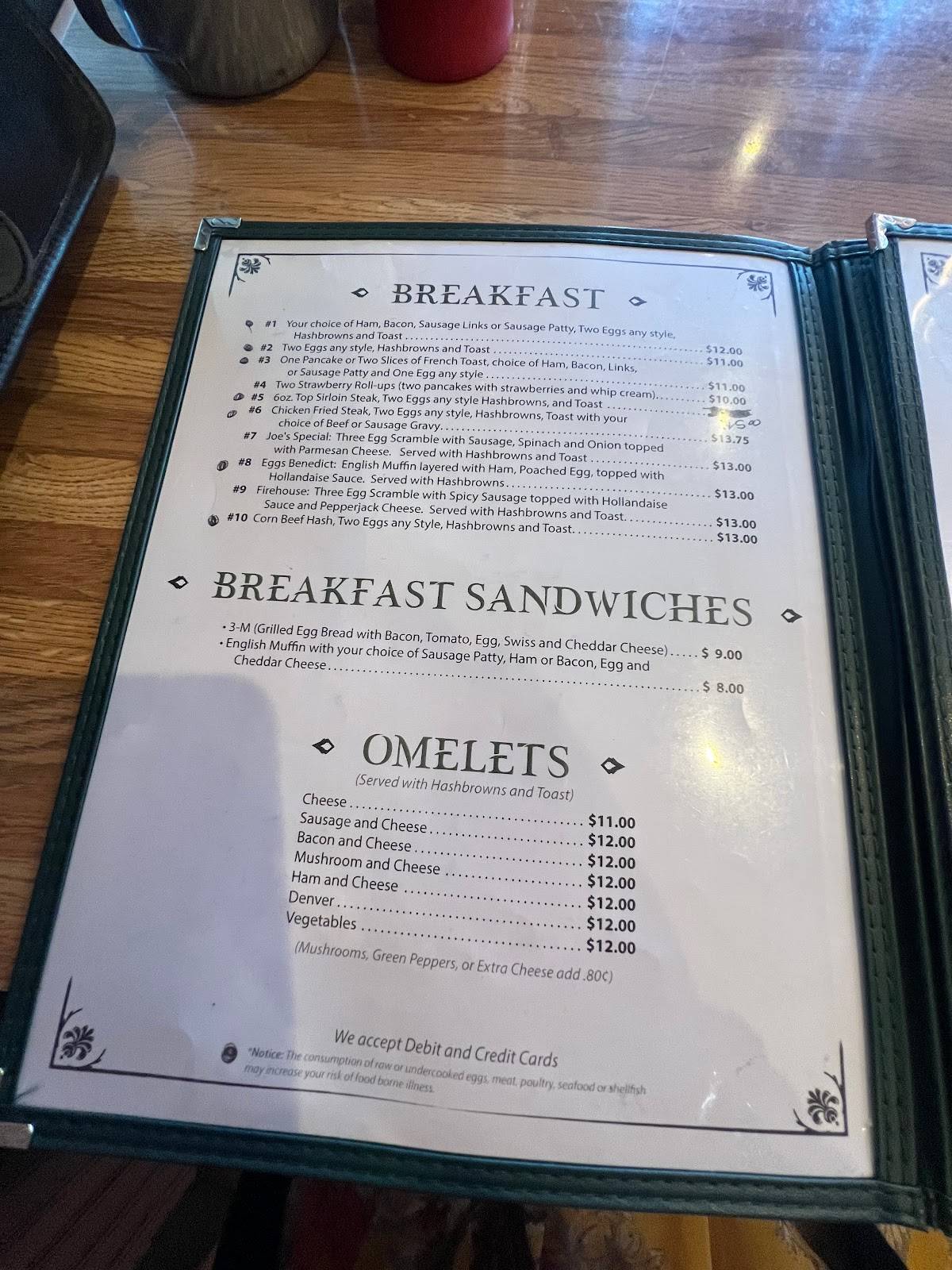 Menu at Willow & Jim's Country Cafe, Silvana