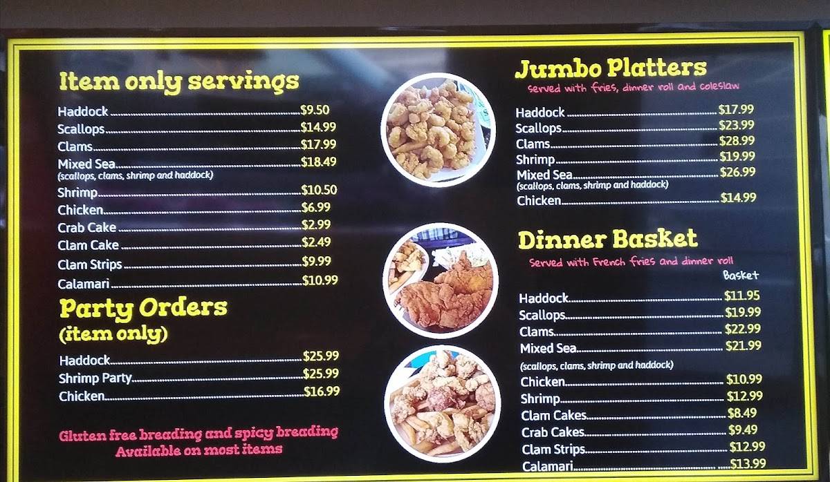 Menu at Sea Basket restaurant, Wiscasset