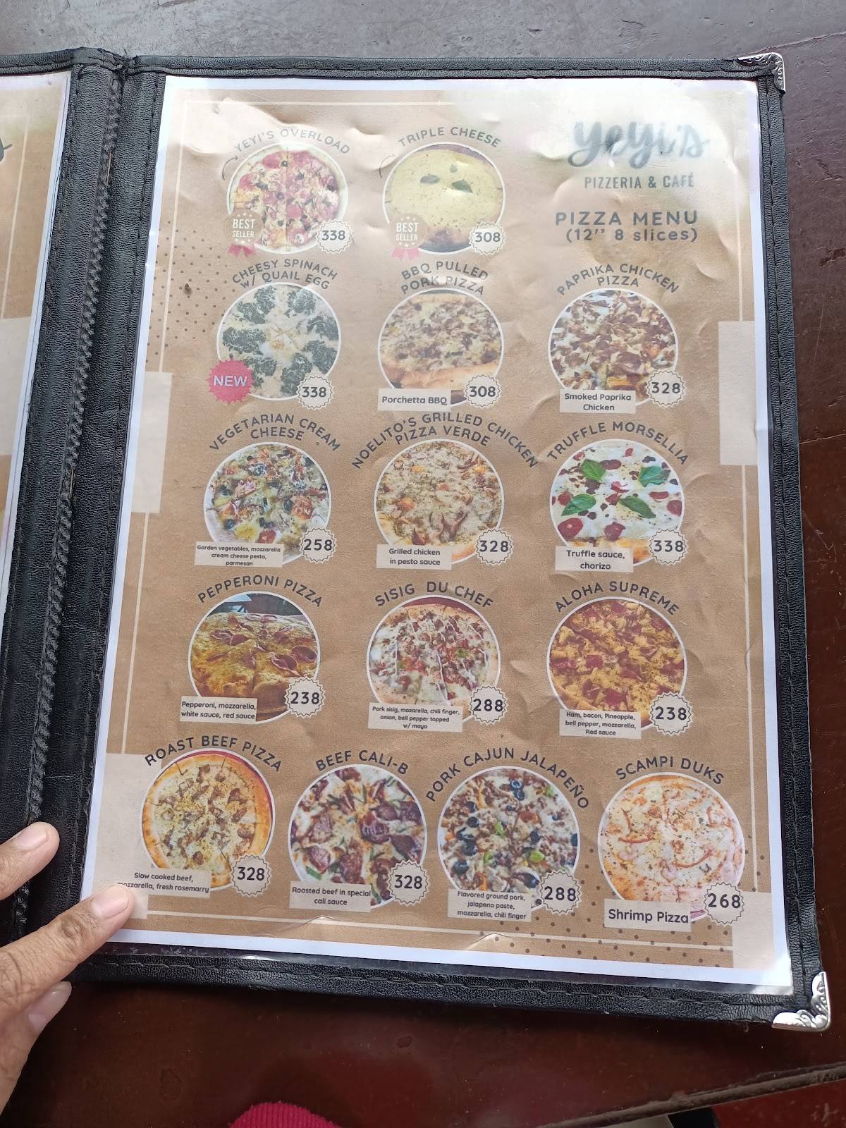 Menu at Yeyi's Pizzeria & Café, Tanay