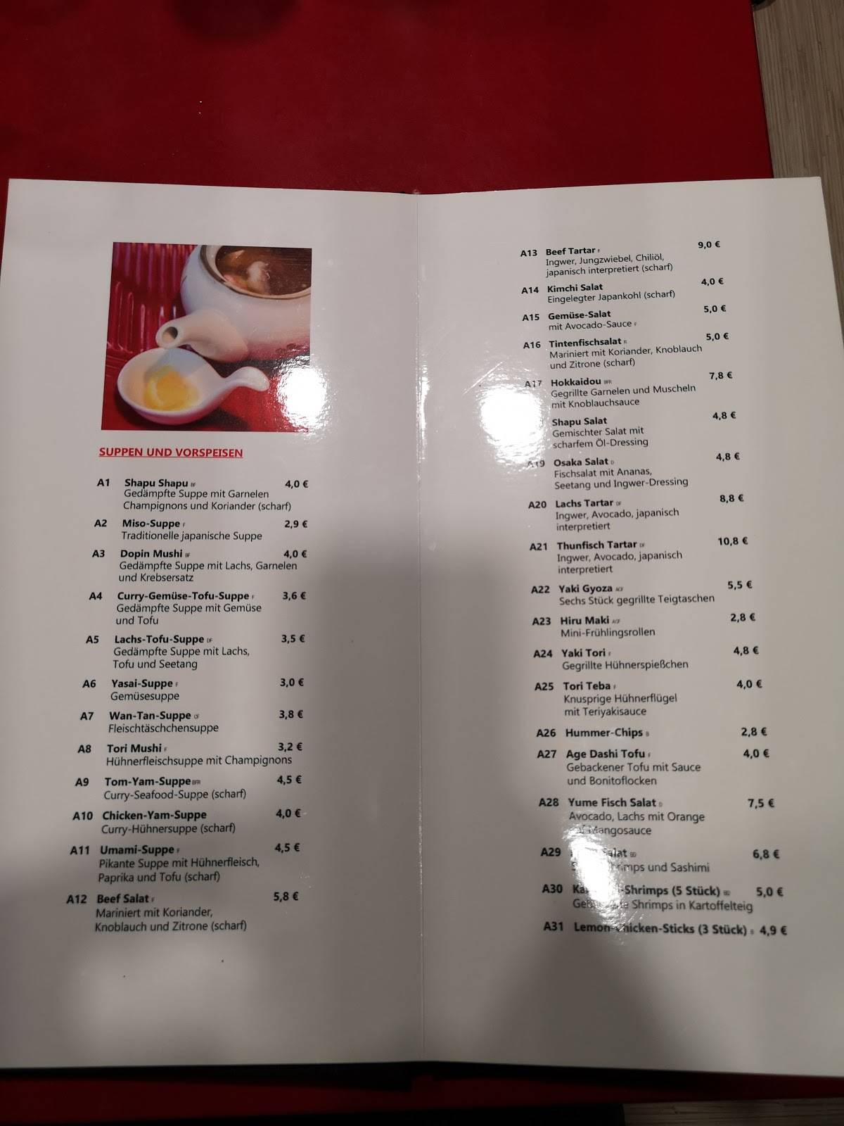 Speisekarte von Yume restaurant, Wien