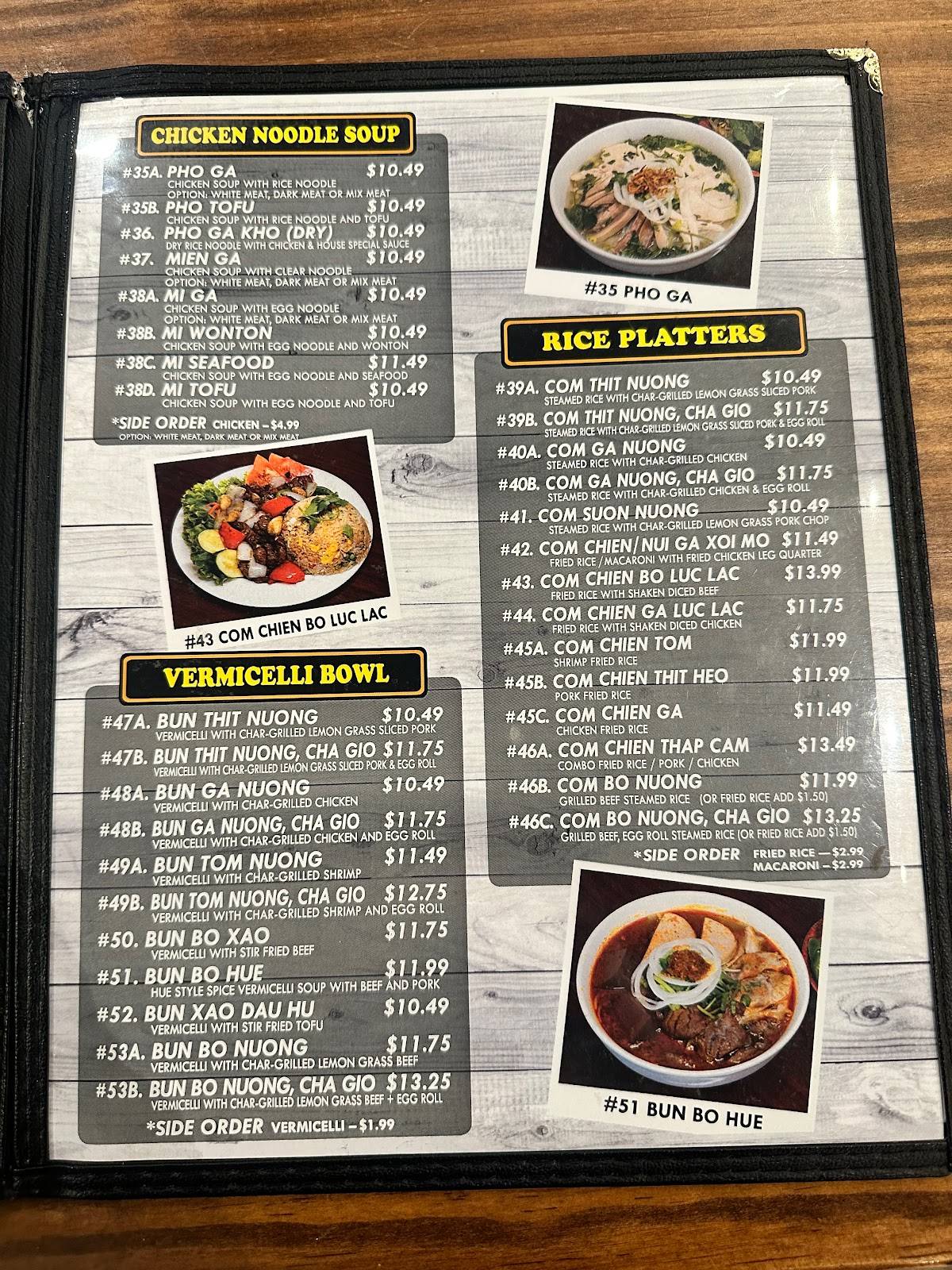 Menu at Yummy Pho & Bo Ne restaurant, Pearland