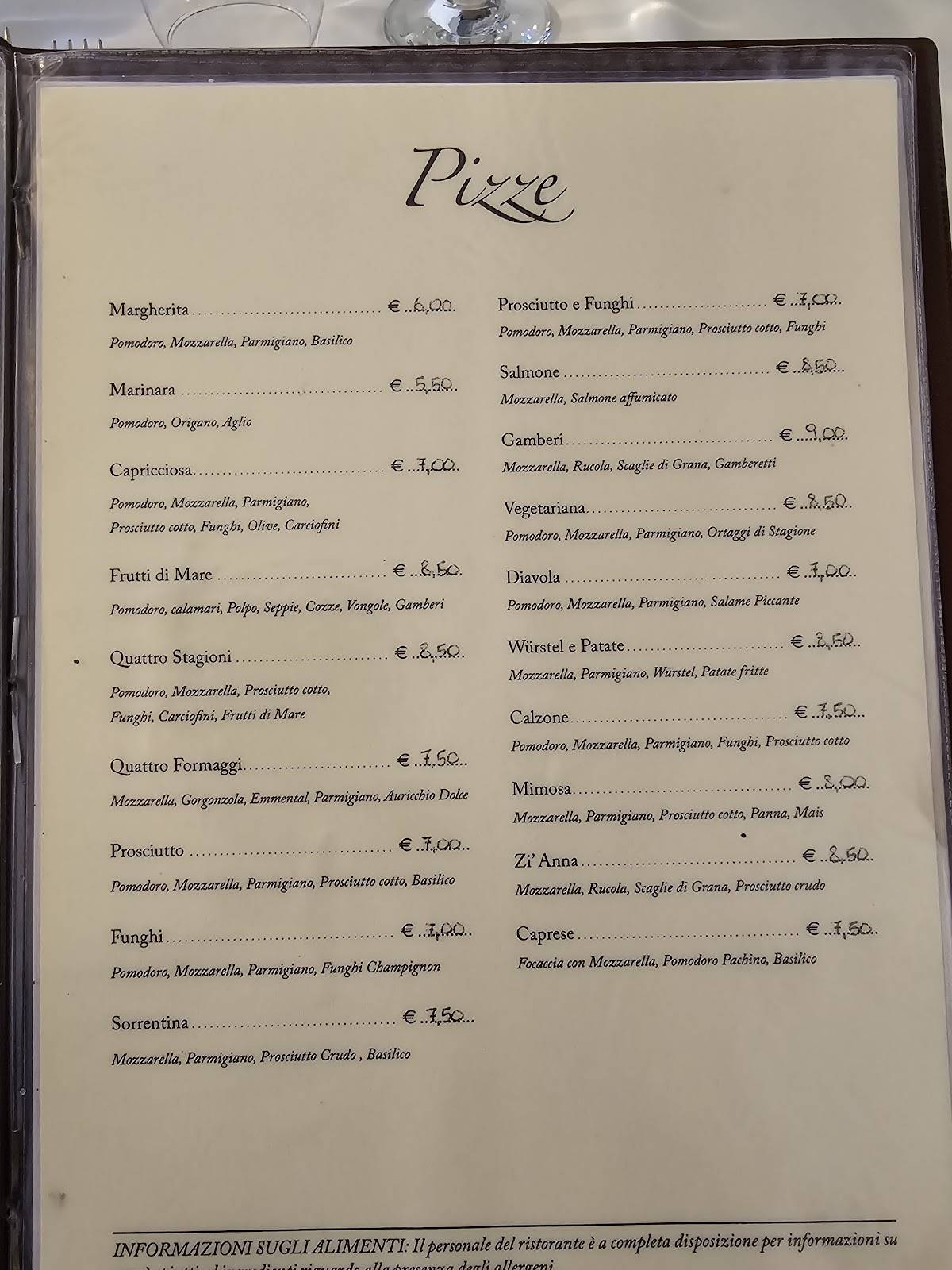 Menu da Ristorante Zi' Anna, Formia