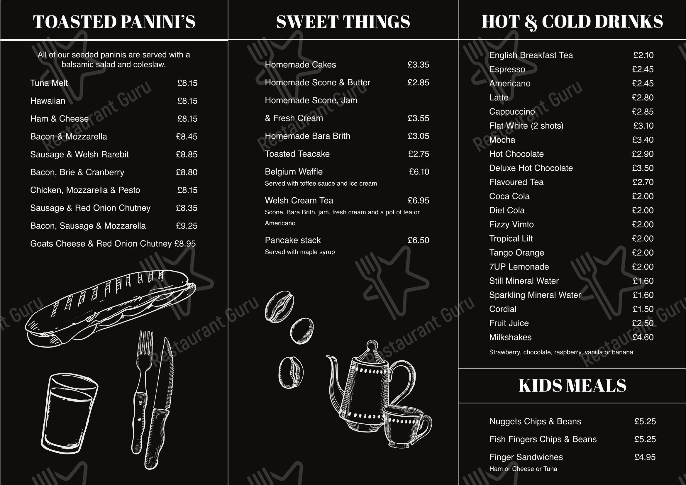 Menu at The Loaf Coffee & Sandwich Bar, Llandudno