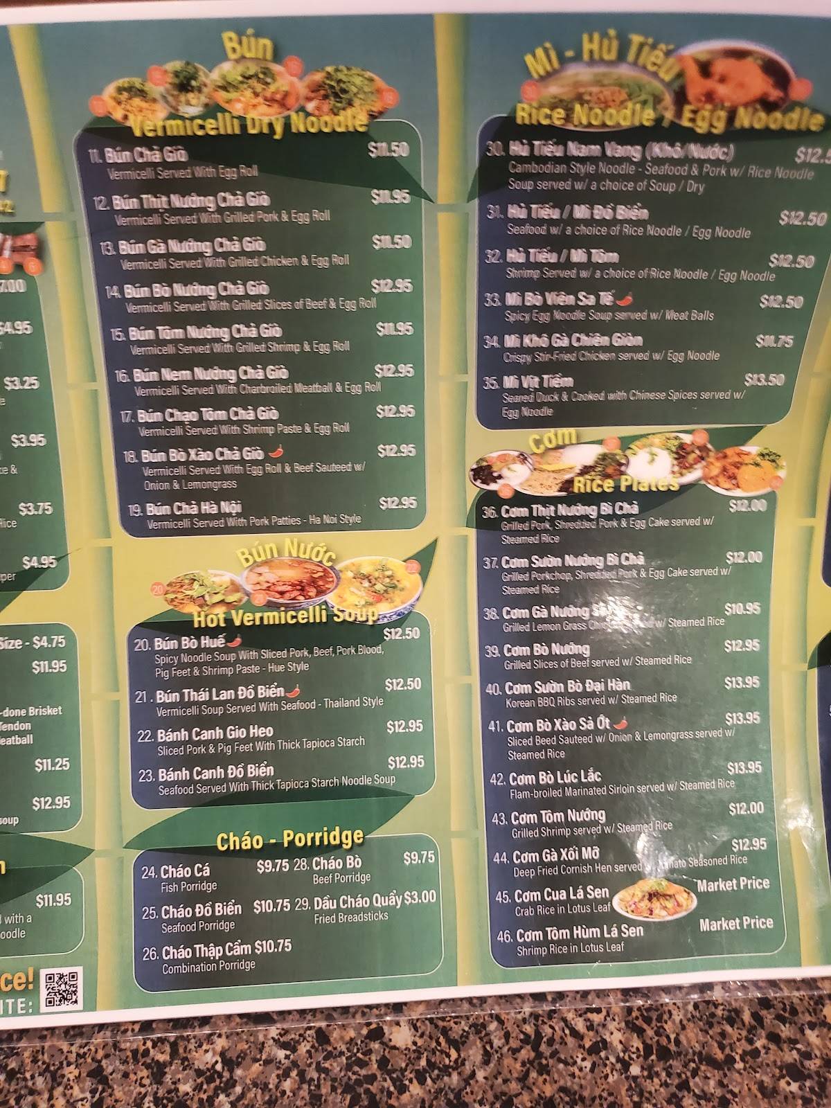 Menu at Đồng Quê Restaurant, Garland