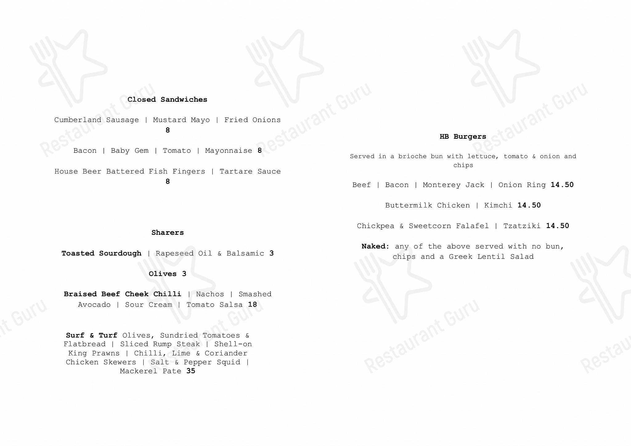Menu at The Holly Bush pub & bar, Frensham
