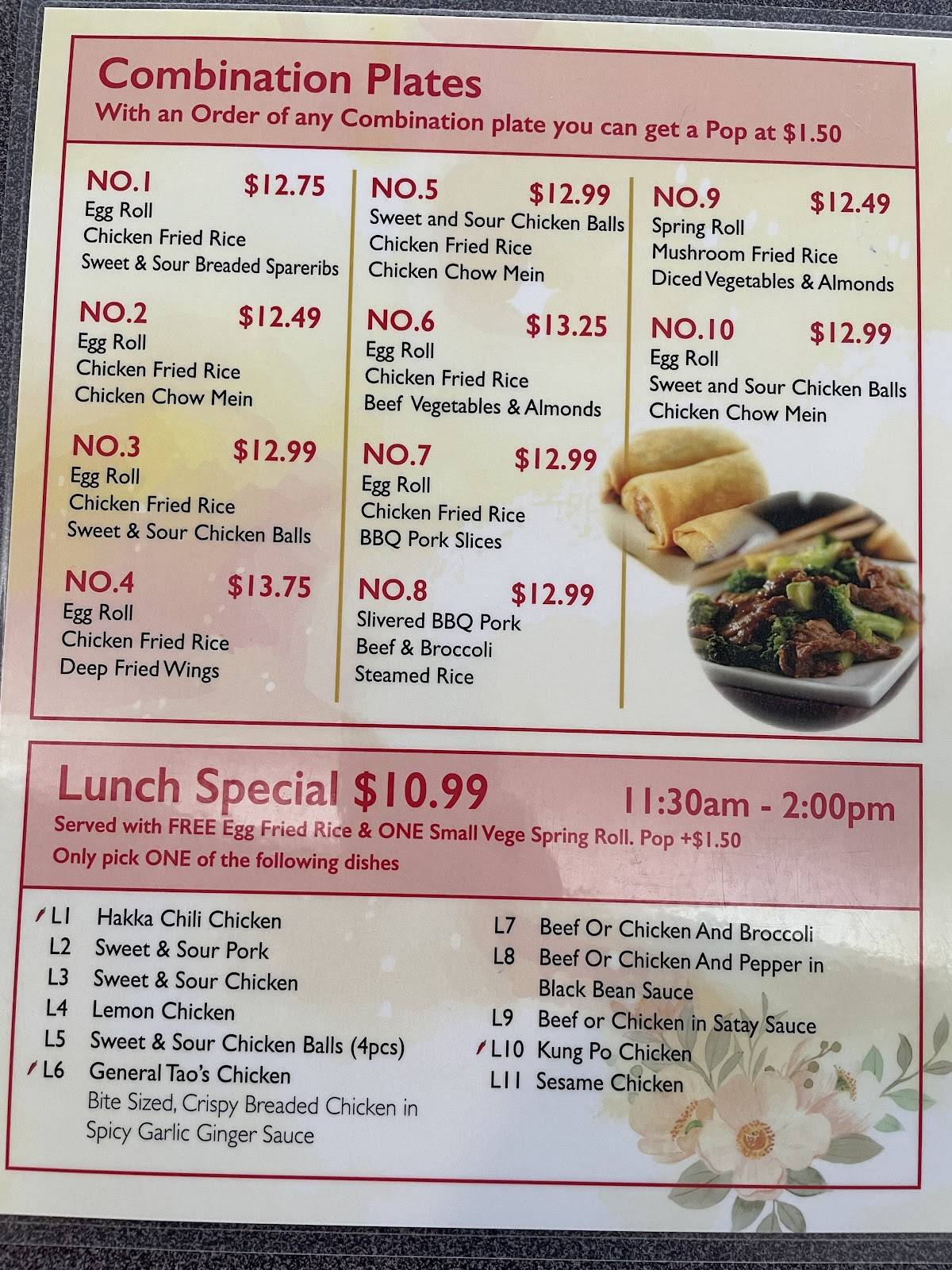 Menu at yang‘s fine kitchen restaurant, Penetanguishene