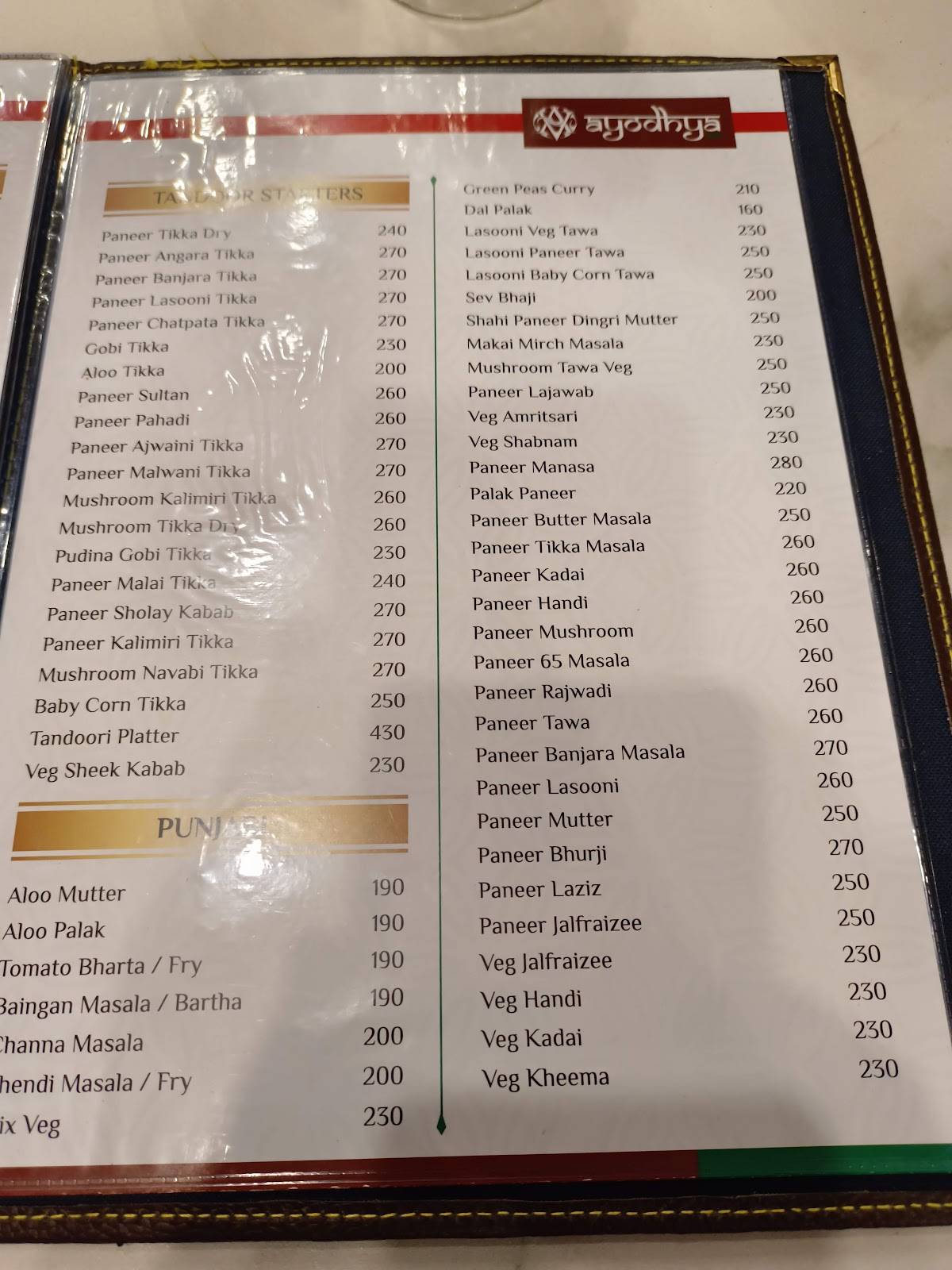 Menu at AYODHYA Veg, Pune