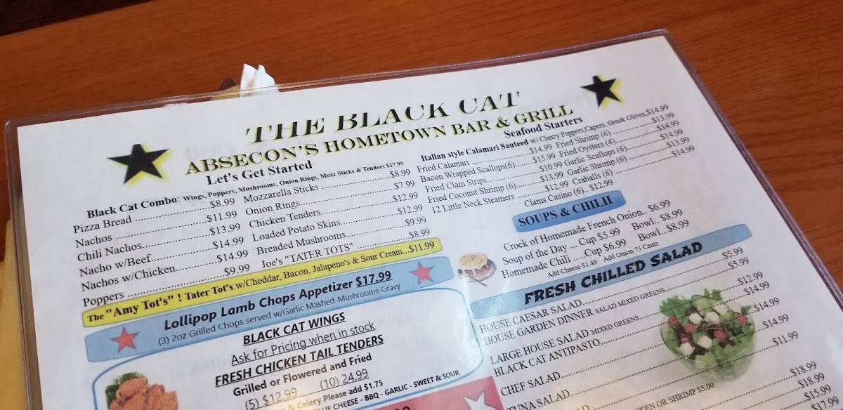 Menu at Black Cat Bar & Grill, Absecon, 1 N Shore Rd